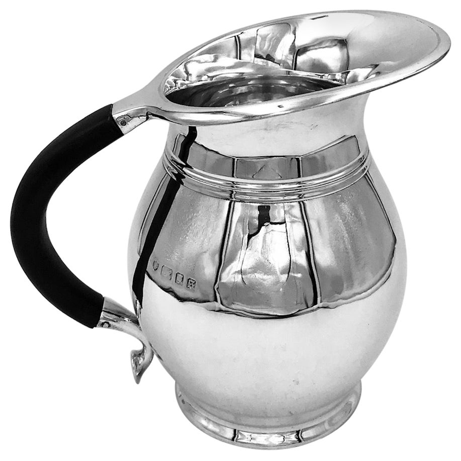 Vintage Continental Sterling Silver Water Jug For Sale at 1stDibs