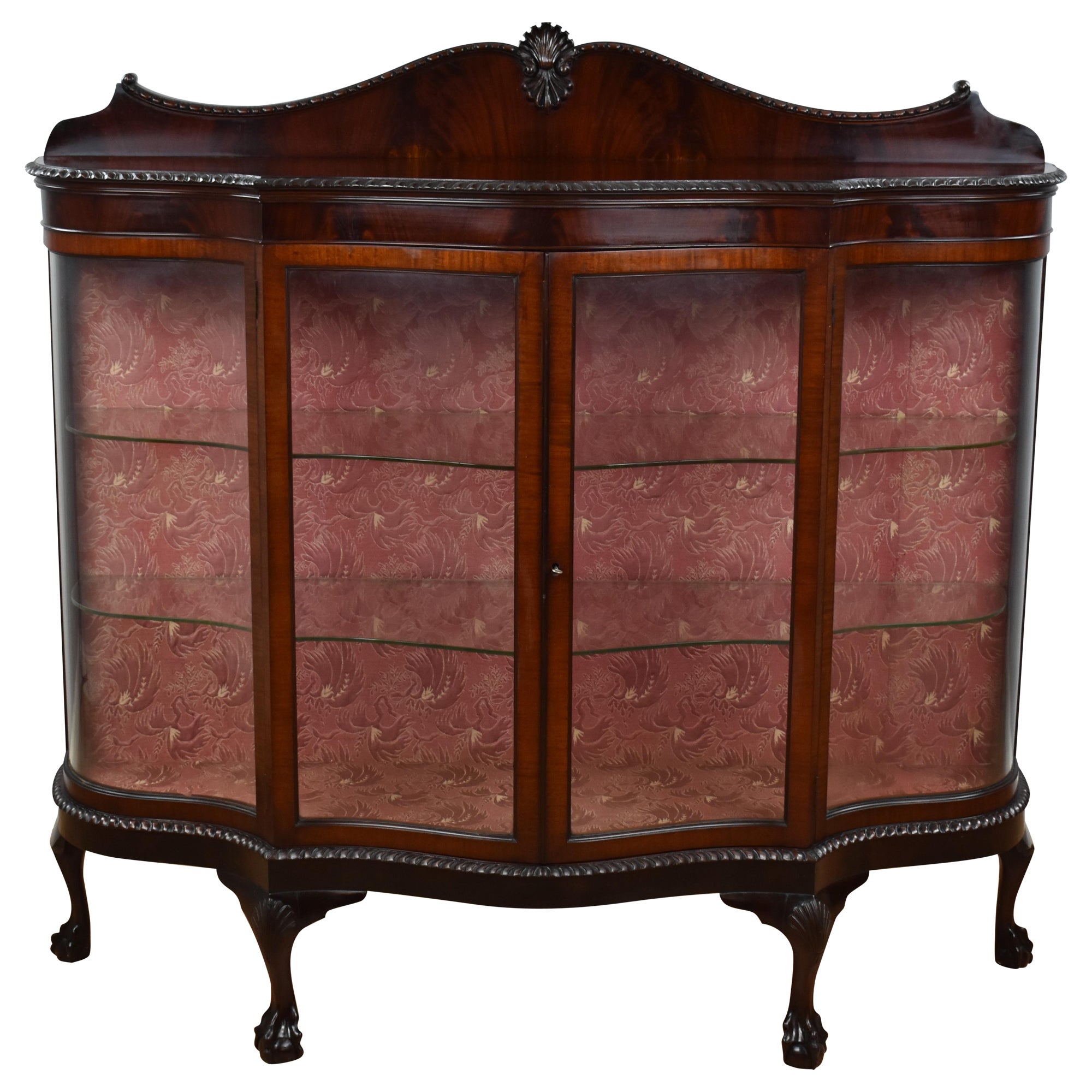 Rare and Beautiful 1920s Birch and Ebonized Wood Cabinet at 1stDibs