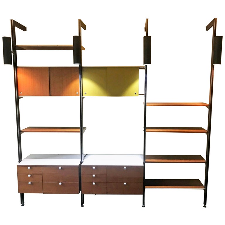 Mid-Century Modern Lighted George Nelson CSS Herman Miller Wall Unit at ...