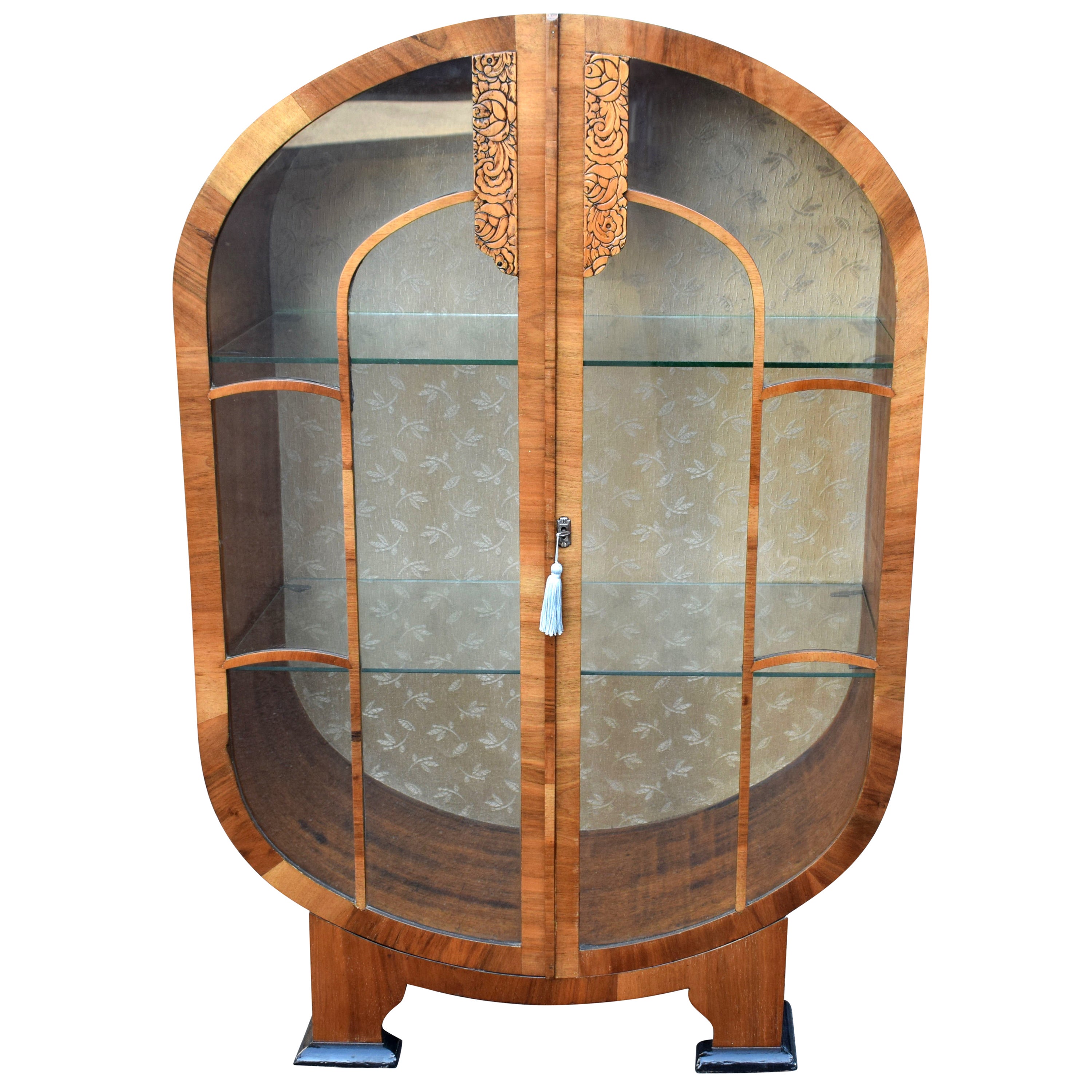 Rosewood Art Deco Display Cabinet at 1stDibs
