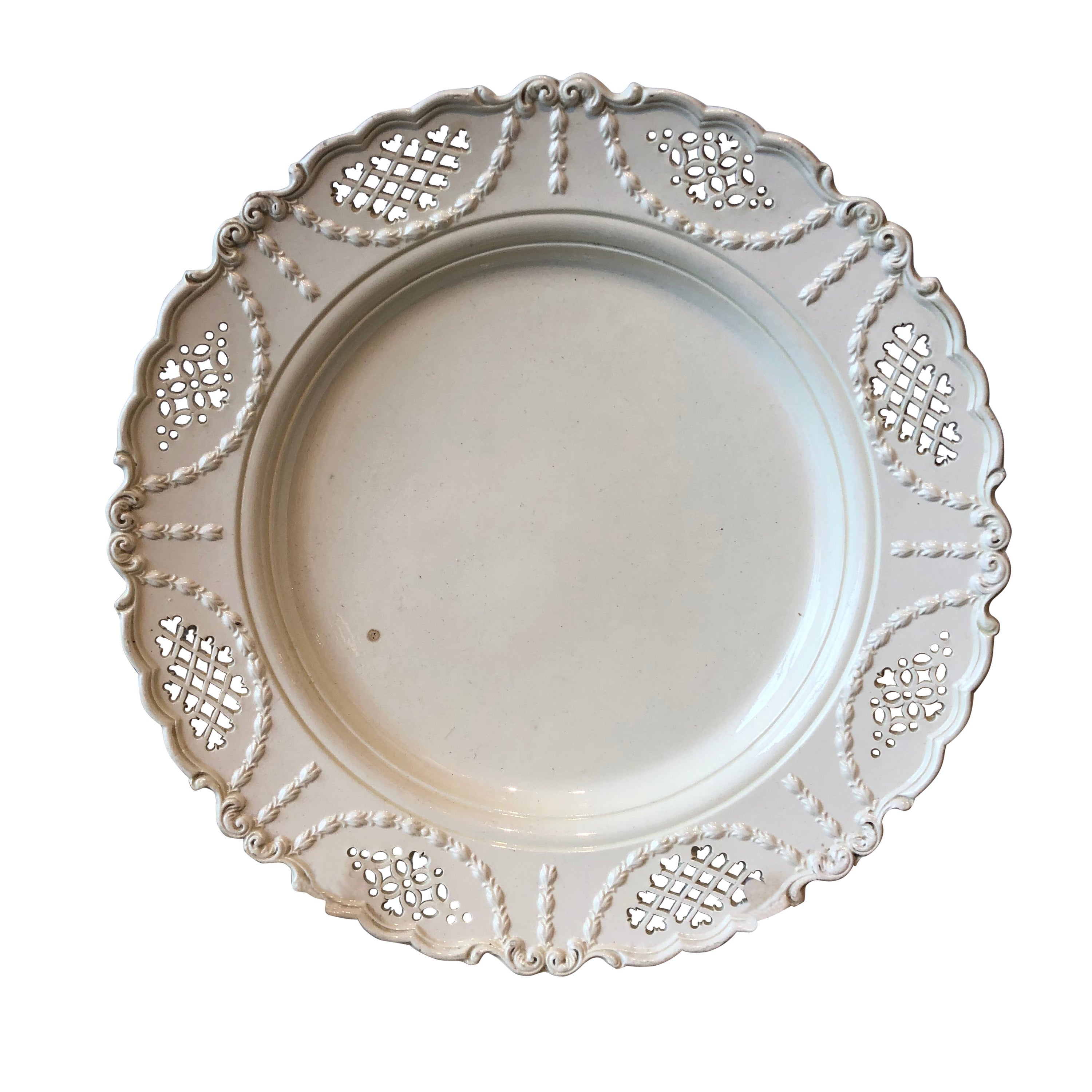 Antique Reticulated Creamware Plate-England, Late 18th Century at 1stDibs