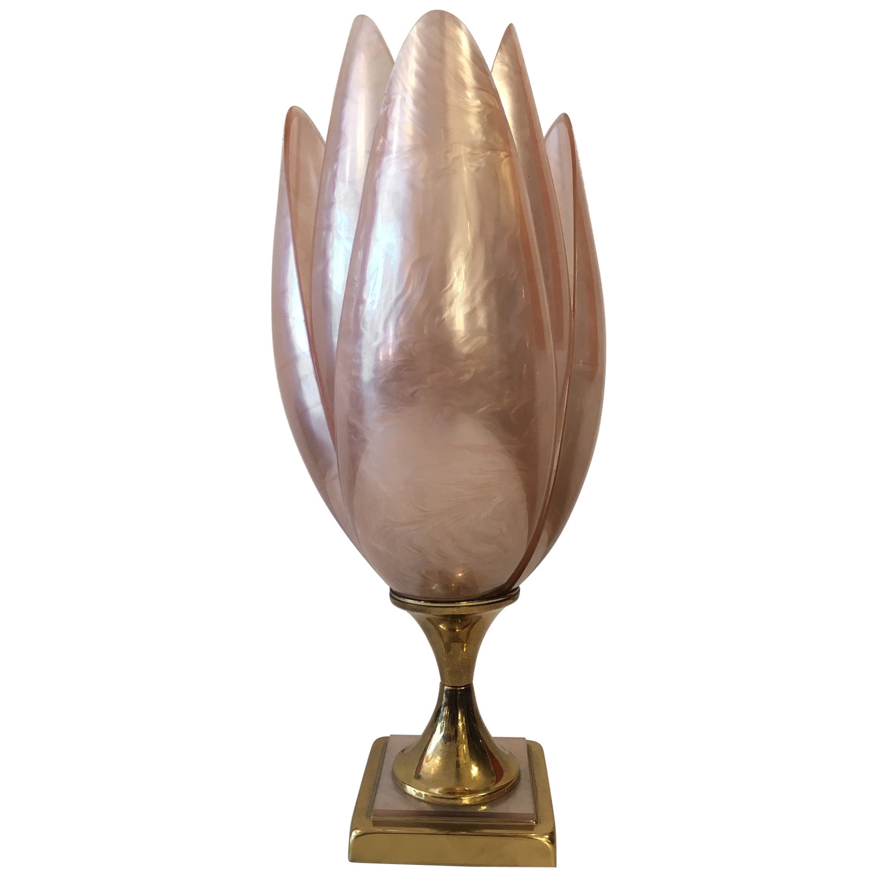 Huge Roger Rougier Floriform Acrylic Table Lamps Canada, 1970s at 1stDibs