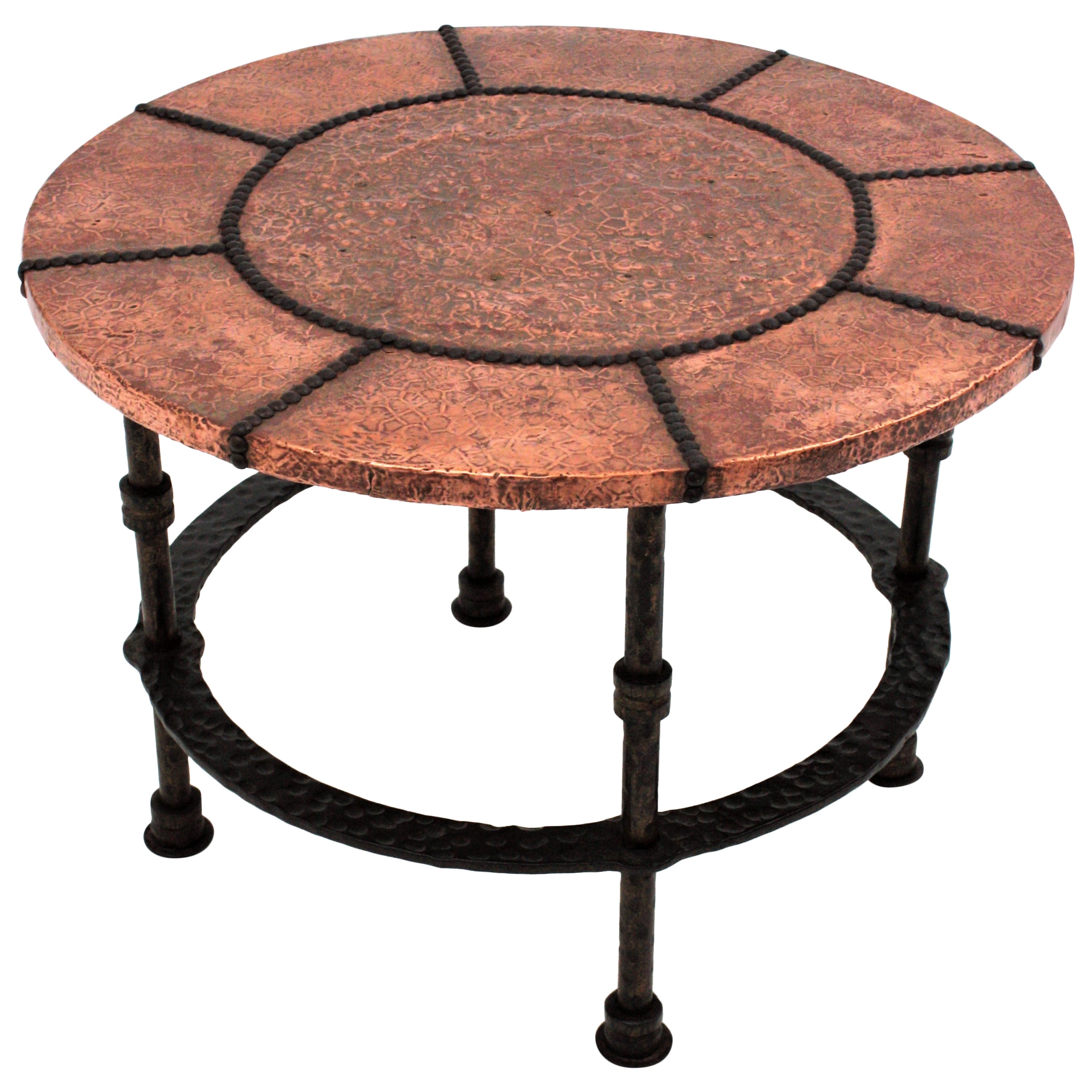Hammered Copper-Top Coffee Table at 1stDibs