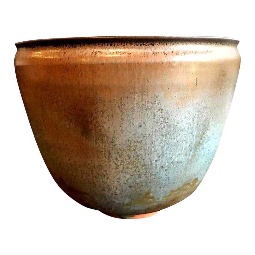 Gertrude and Otto Natzler Yellow Glazed Bowl For Sale at 1stDibs