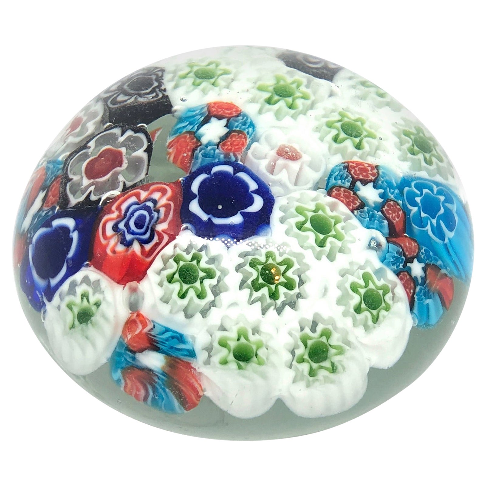 Murano Paperweight with Yellow Flower For Sale at 1stDibs