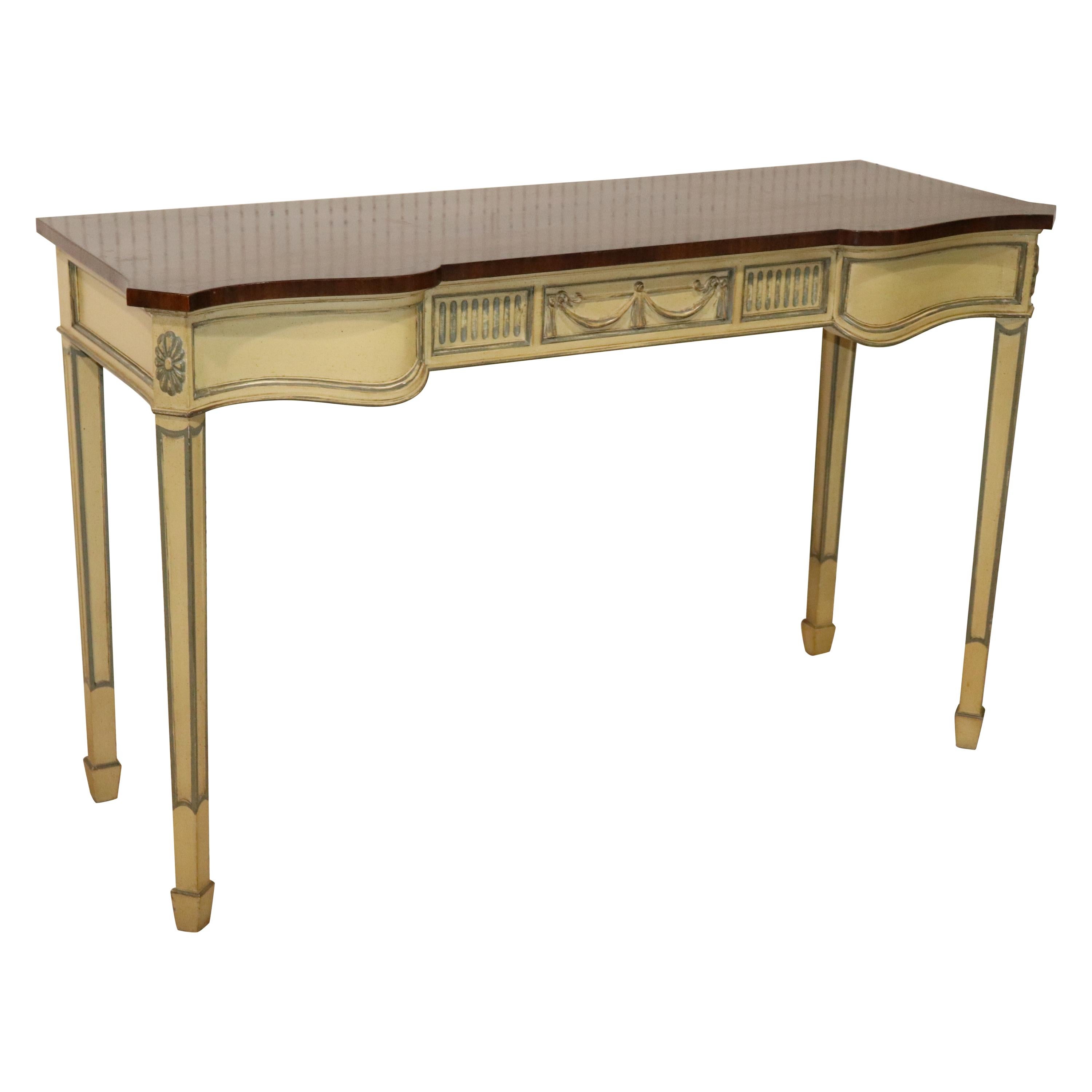 Carved Walnut French Provincial Style Console Table For Sale at 1stDibs