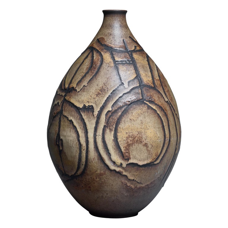 Clyde Burt Ceramic Vase, American For Sale at 1stDibs