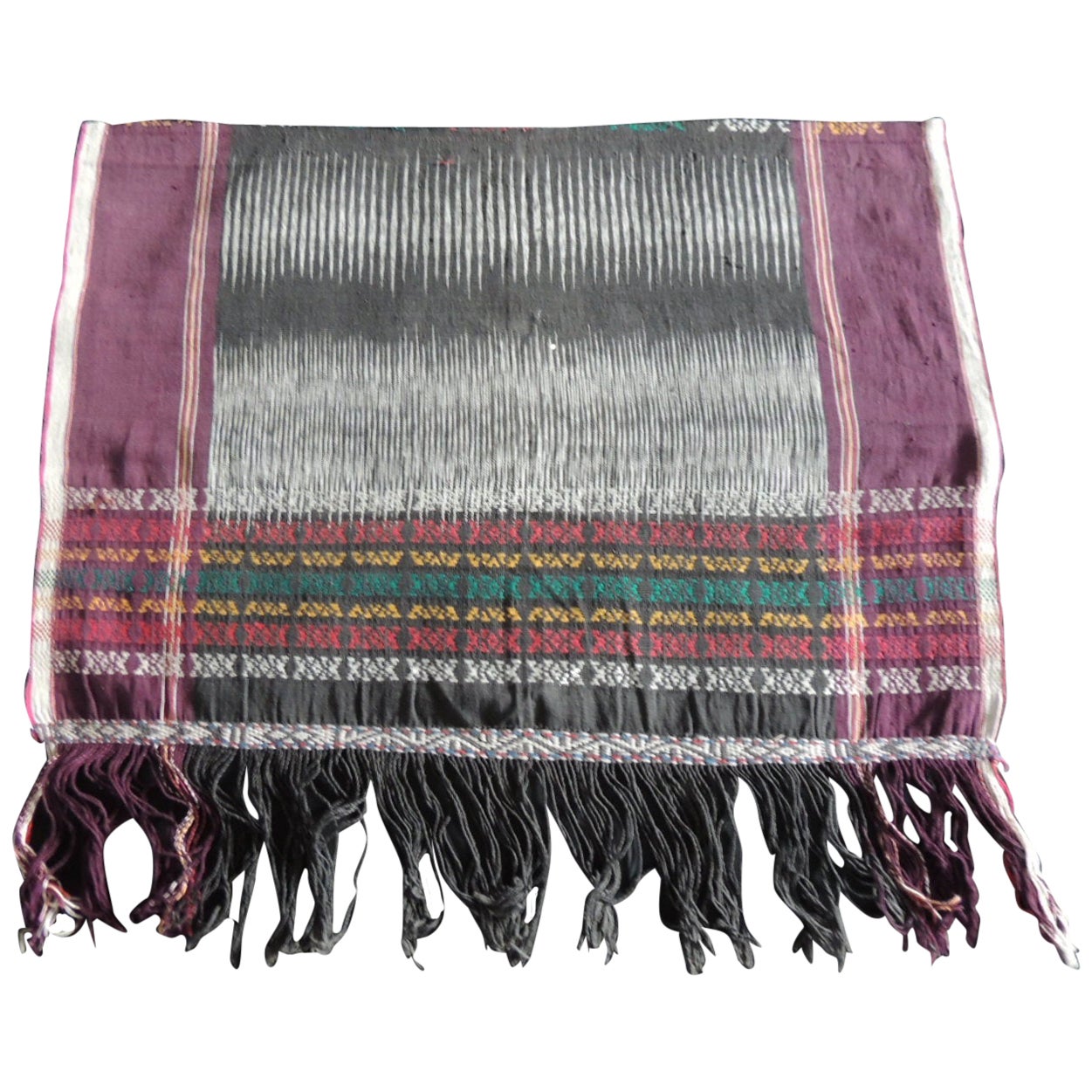 Framed Antique Asian Woven Ikat Textile T'nalak at 1stDibs