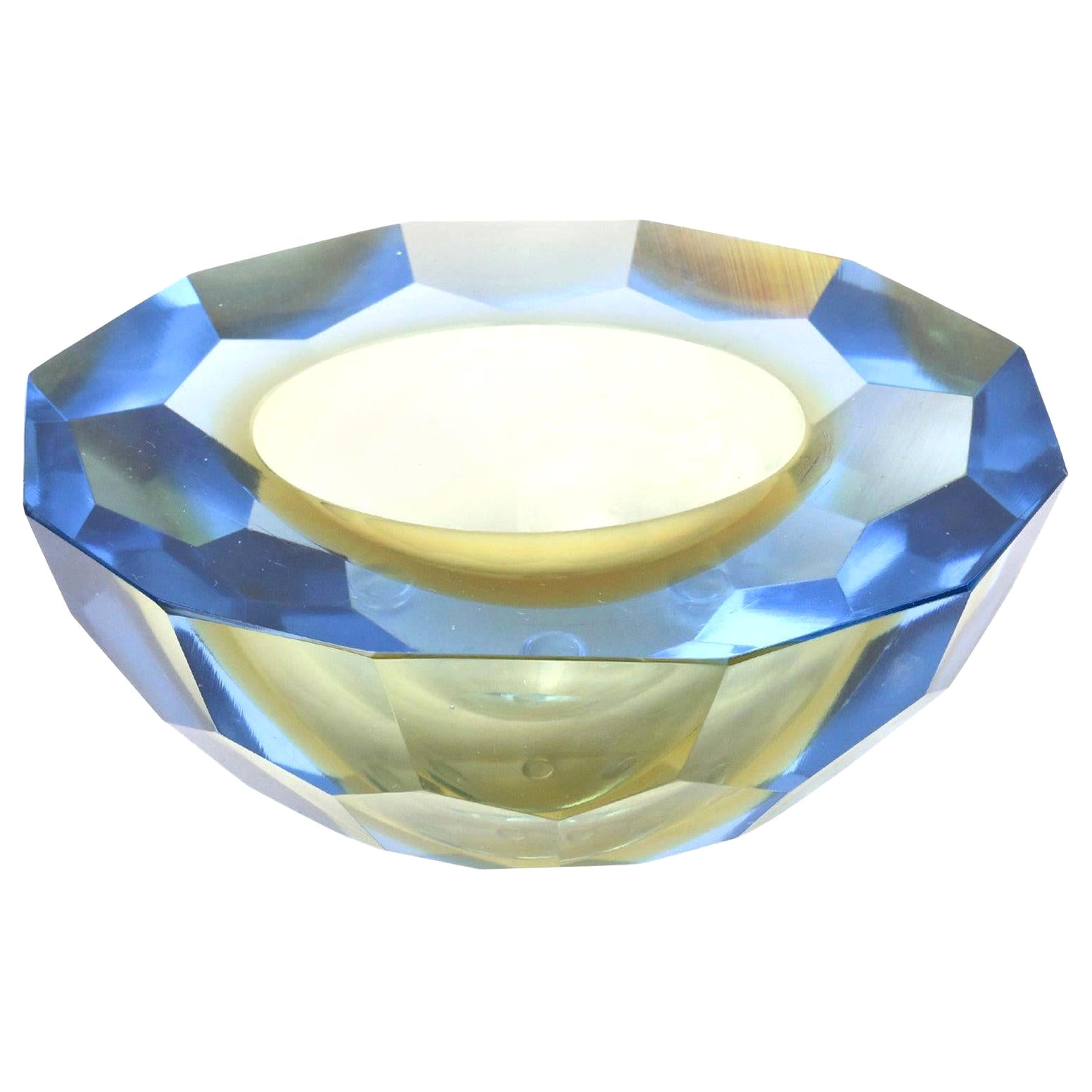 Rare Italian Murano Sommerso Dimpled Geode Glass Bowl at 1stDibs
