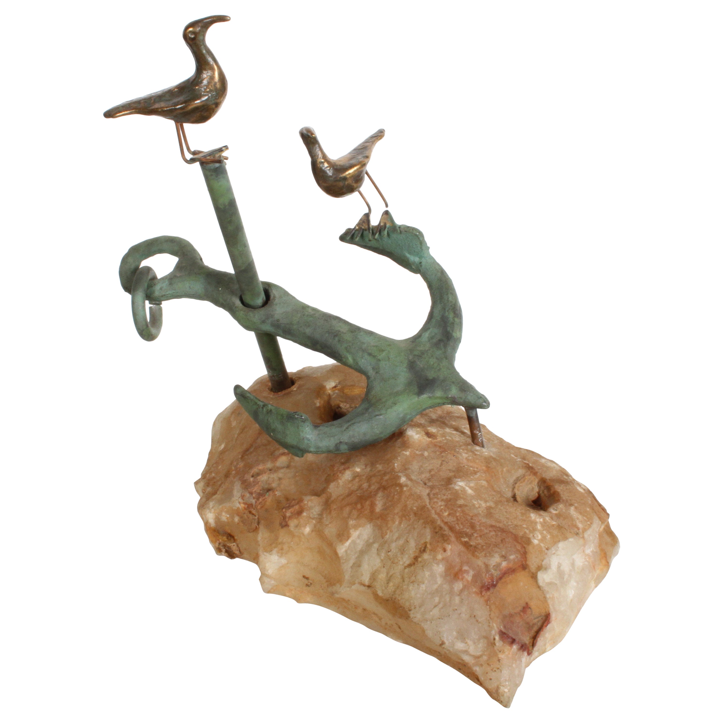 African Stone Table Sculpture on Mahogany Wood Base Signed Joe Mutasa ...