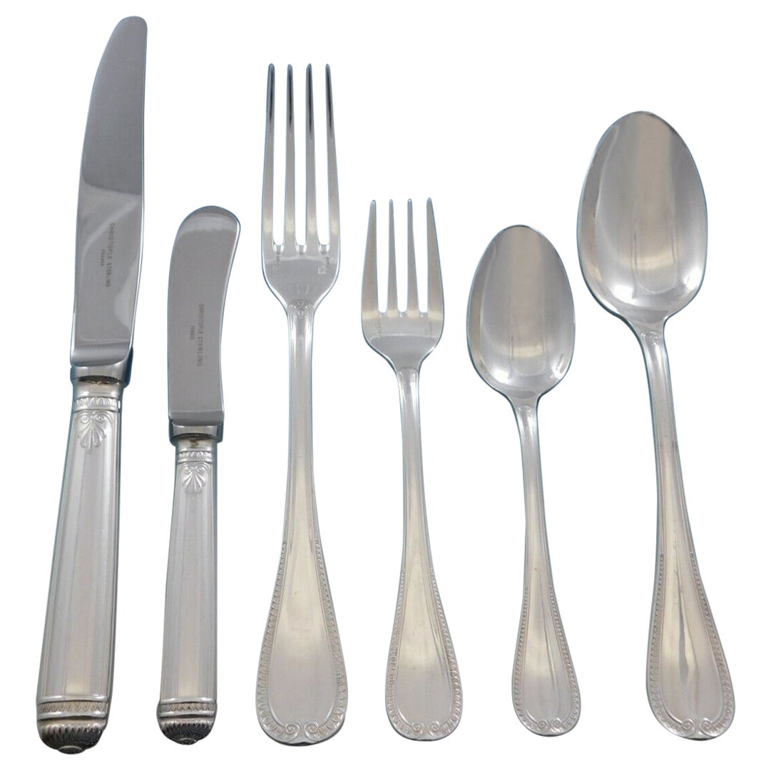 Old Italian 800 Silver Flatware Dinner Set for 12 Service 101 Pieces ...