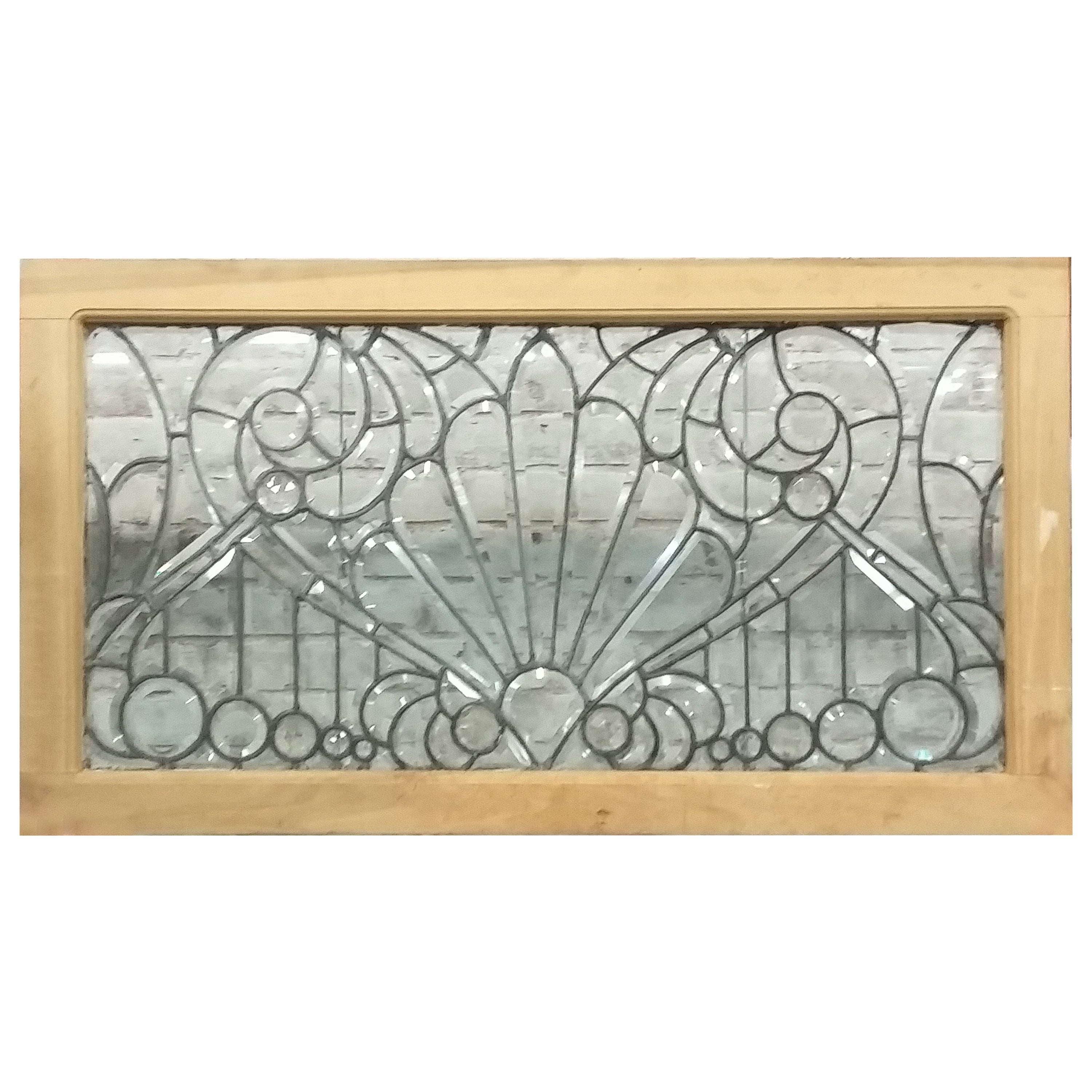 Large Beveled Glass Window For Sale at 1stDibs