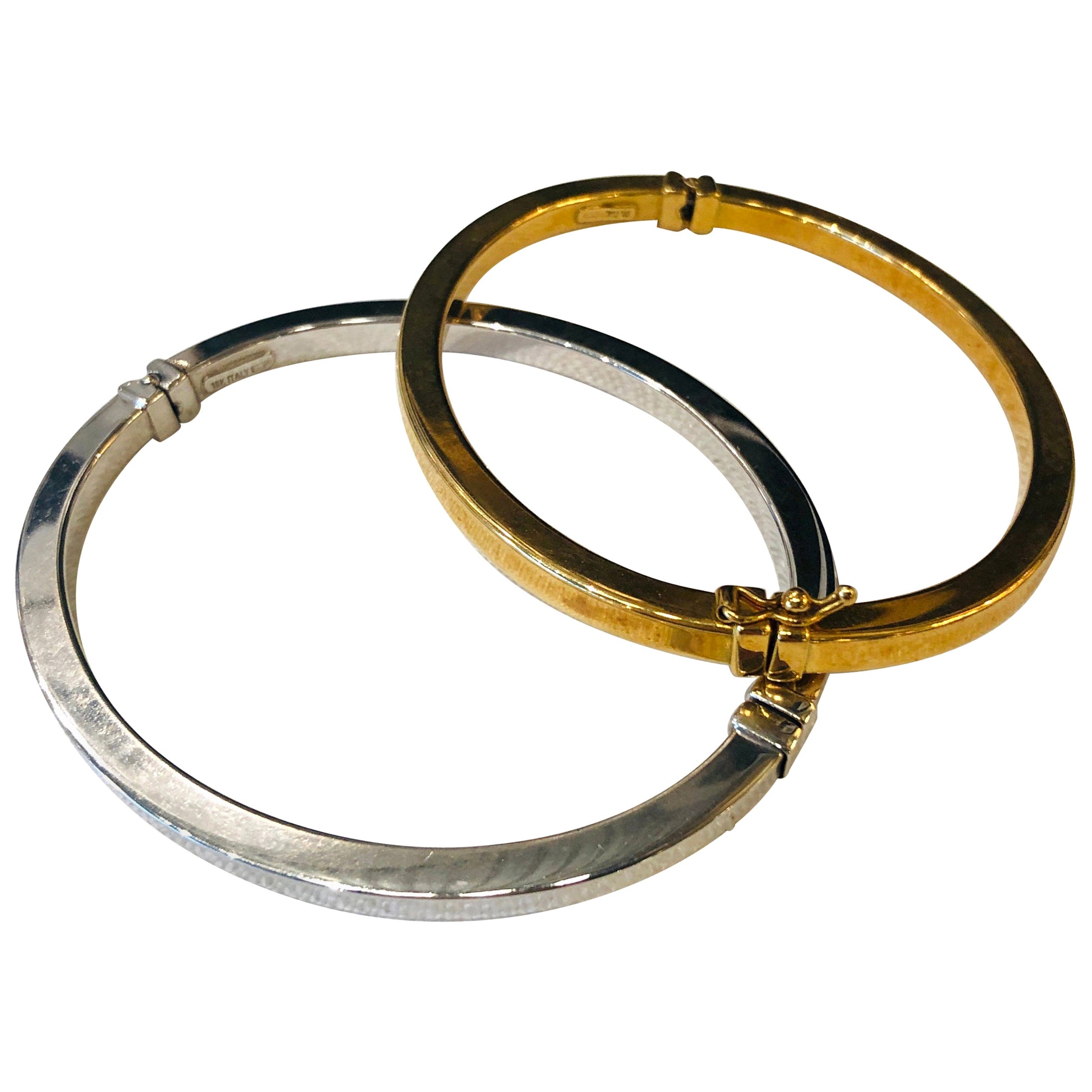 1960s Vintage Italian Vincenza 18-Karat Brushed Gold Bamboo Bangle ...