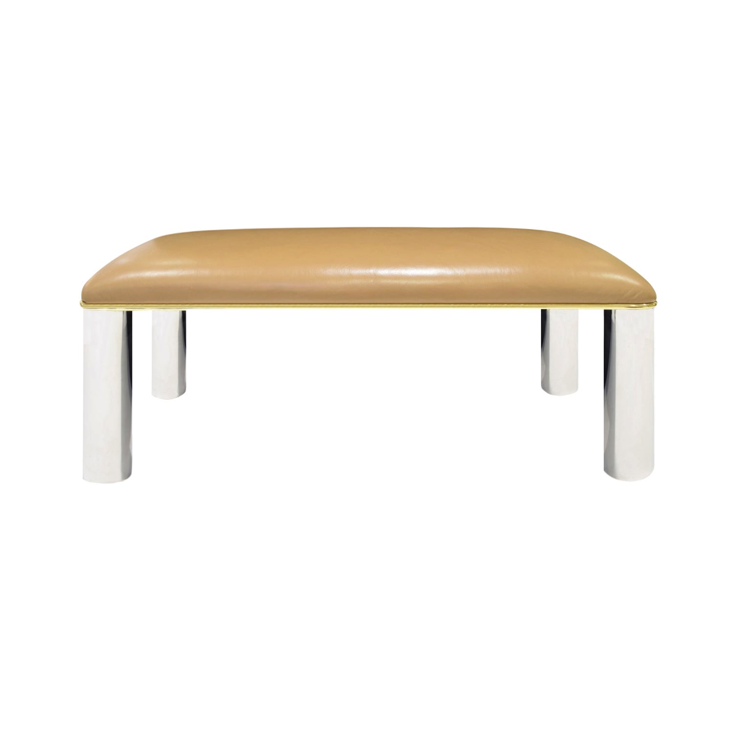 Rare Karl Springer "Sculpture" Bench in Brass For Sale at 1stDibs