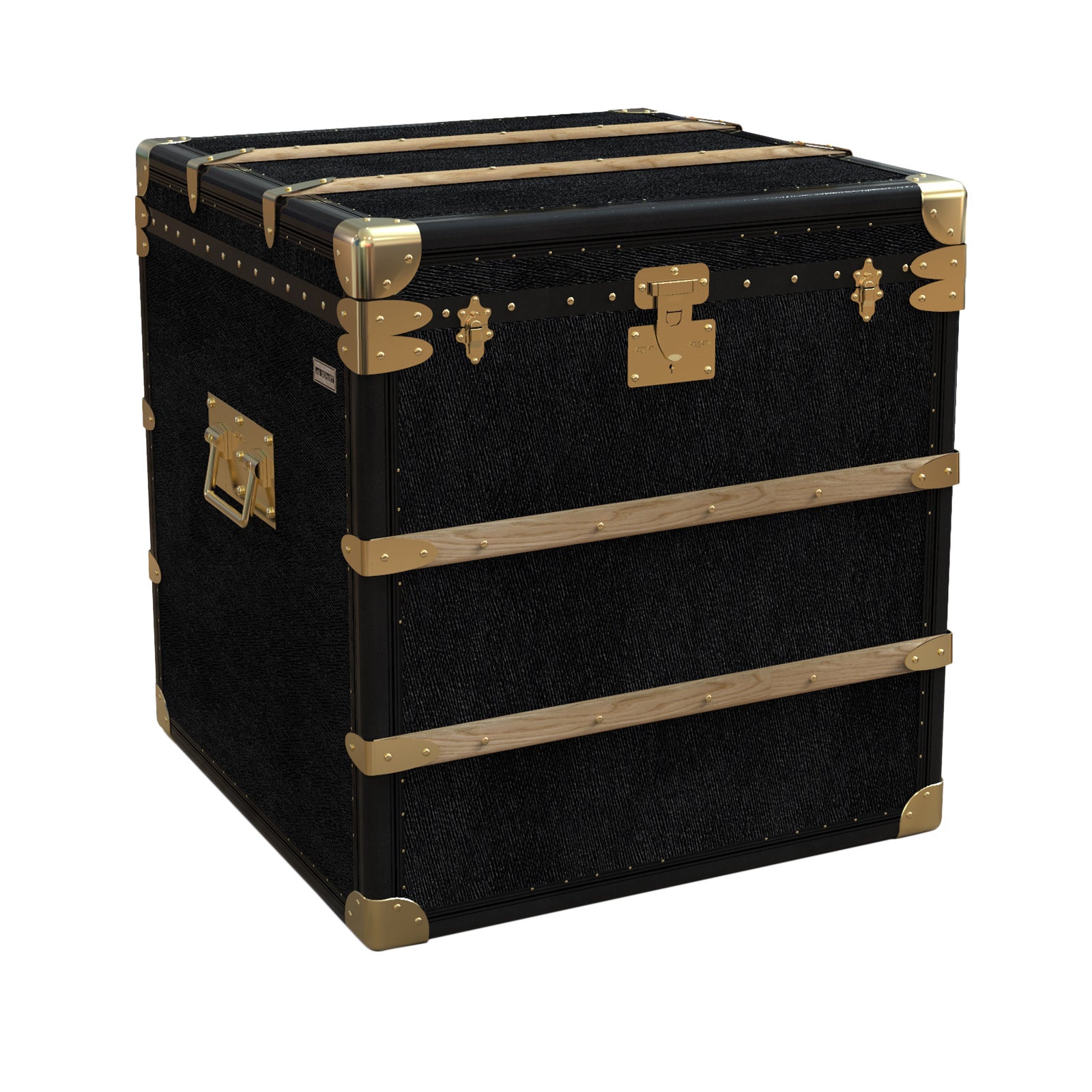 Small Antique Oak Money Chest Trunk with Wrought Iron Details, circa ...