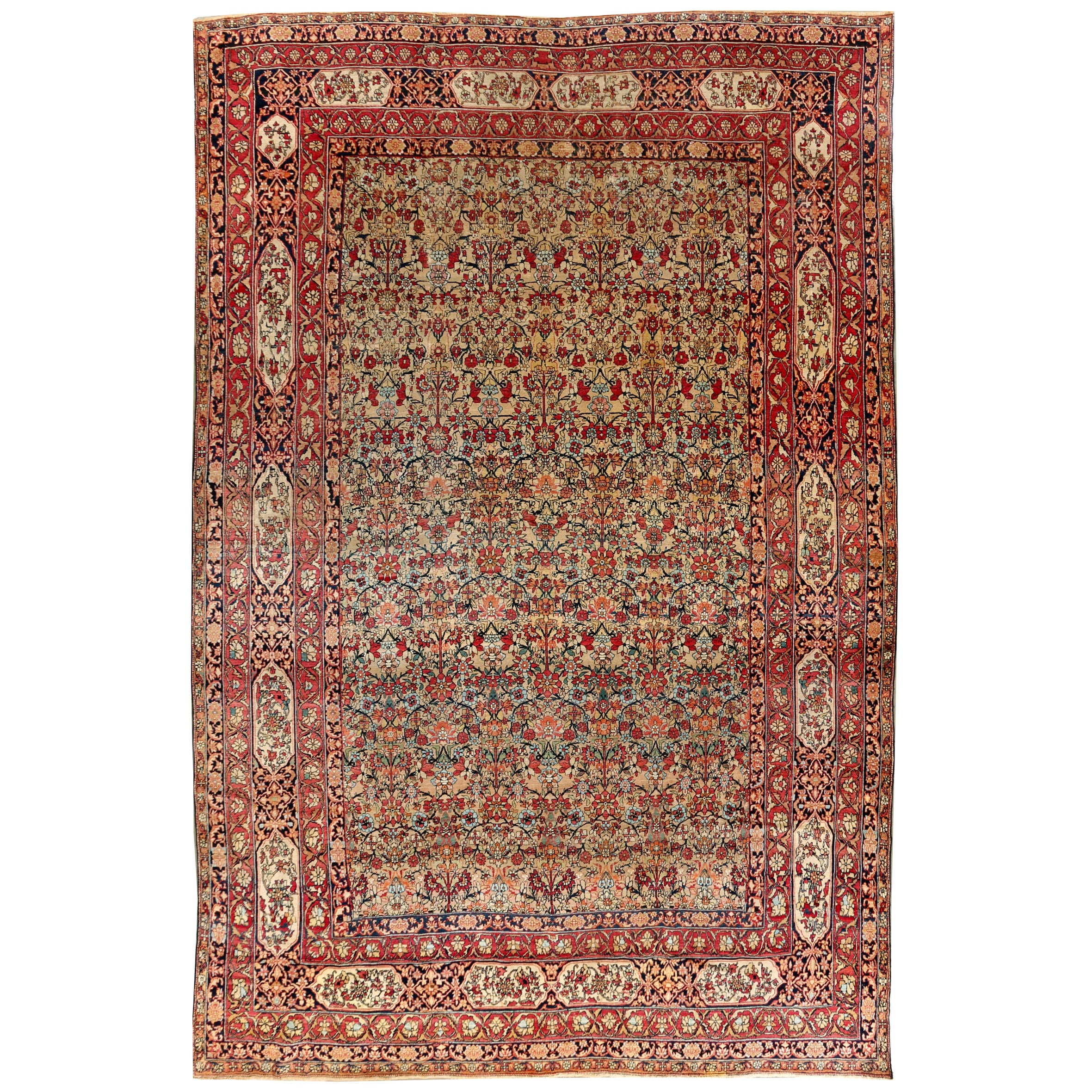 Large Vintage Persian Semnan Rug circa 1940 13'5 x 18'6 For Sale at 1stDibs