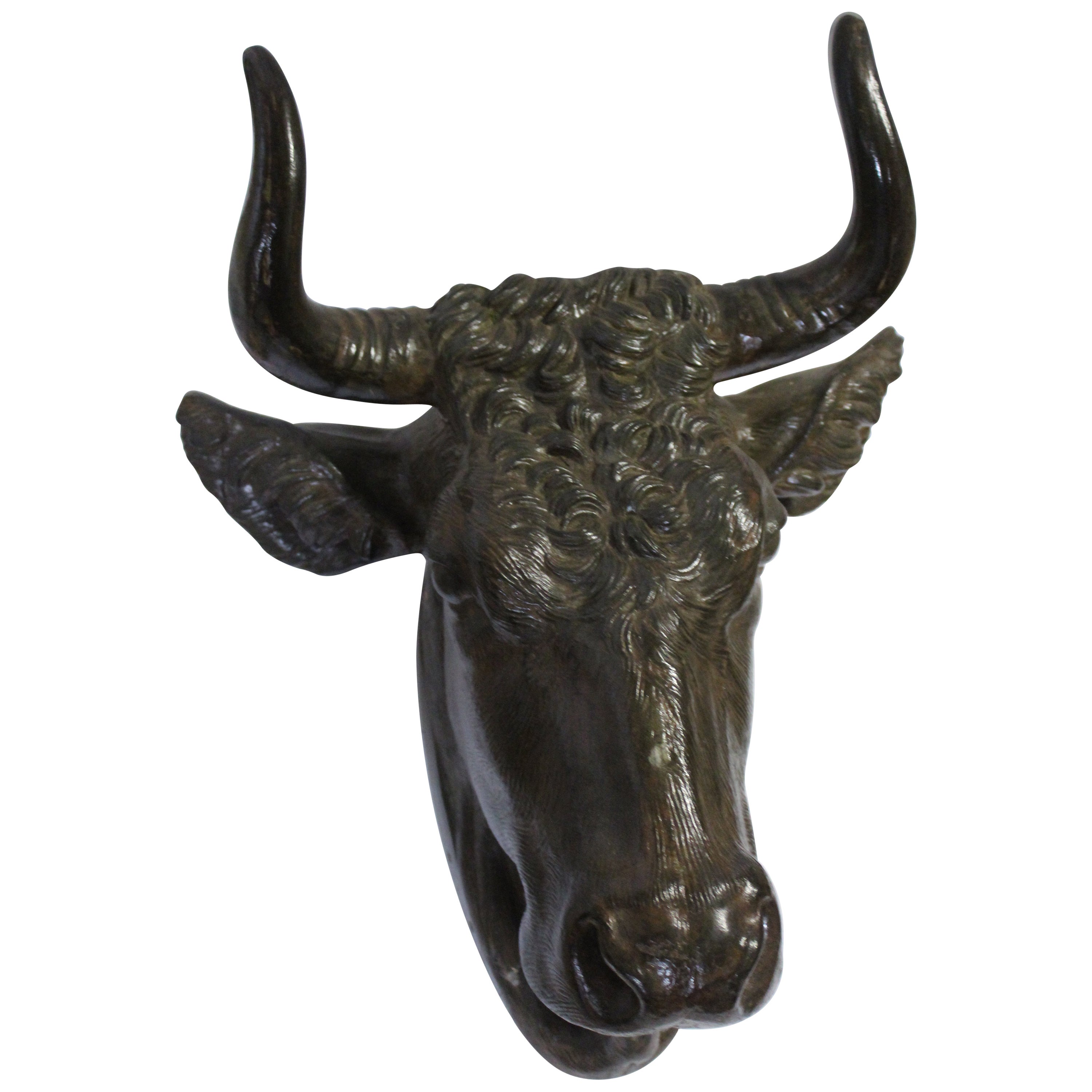 Handmade Esparto Grass Wall Mount Bulls Head at 1stDibs