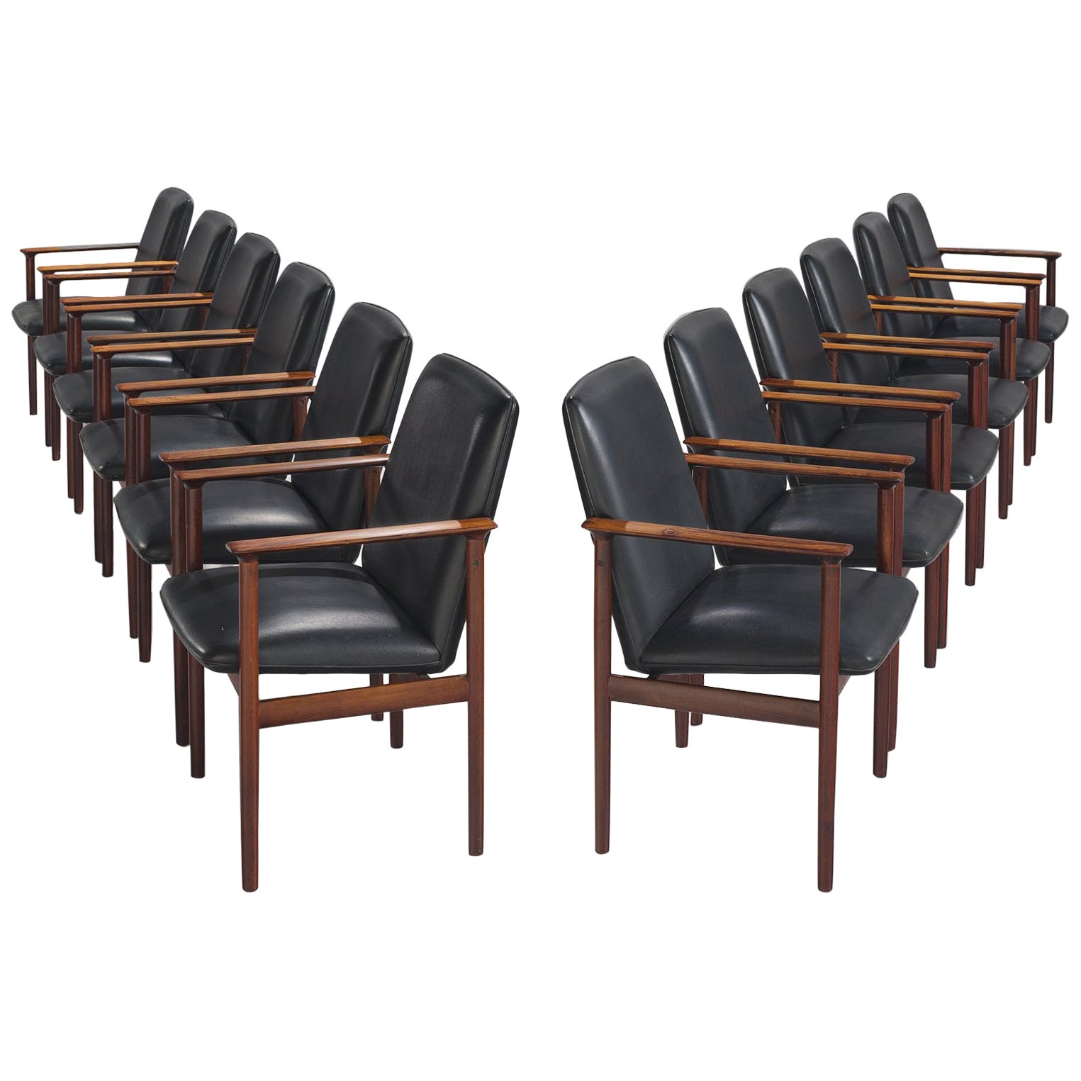 Large Set of Twelve Danish Armchairs For Sale at 1stDibs