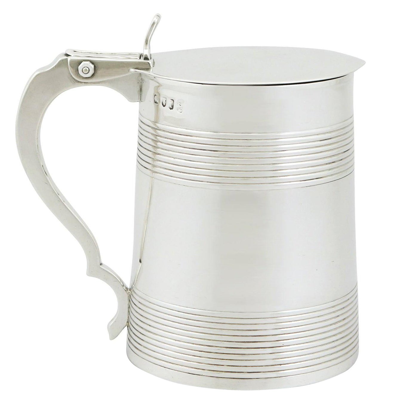 Exceptionally Large Georgian George III Sterling Silver Lidded Tankard ...