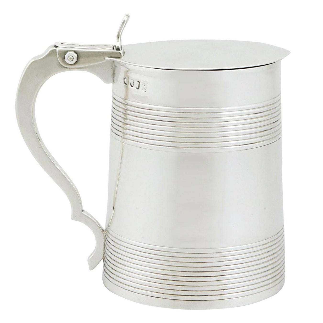 Ornate Chased Victorian Antique Sterling Silver Tankard, Sheffield 1856 ...