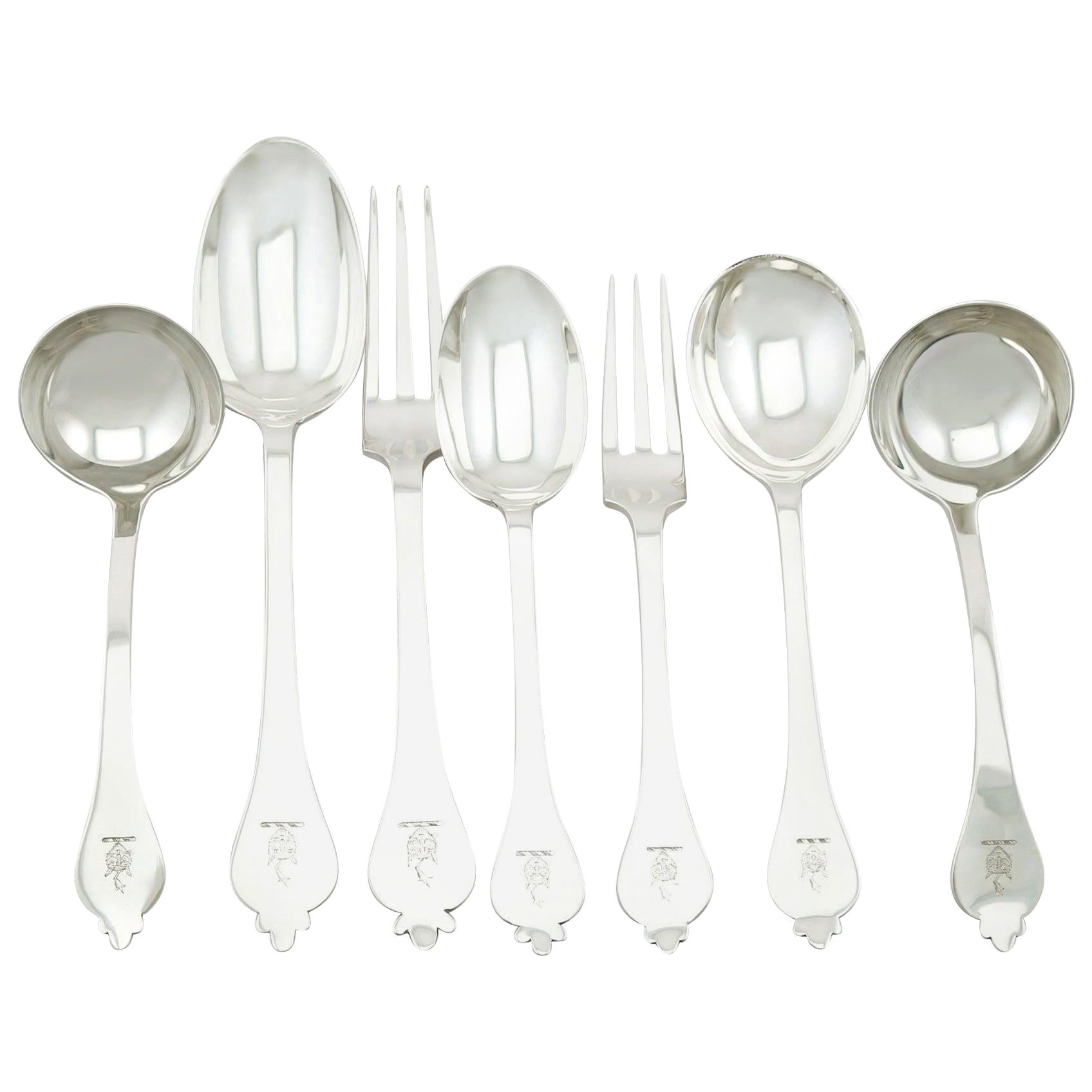 Handblown Murano Stemware Service in Lattice Pattern for Eight Persons ...