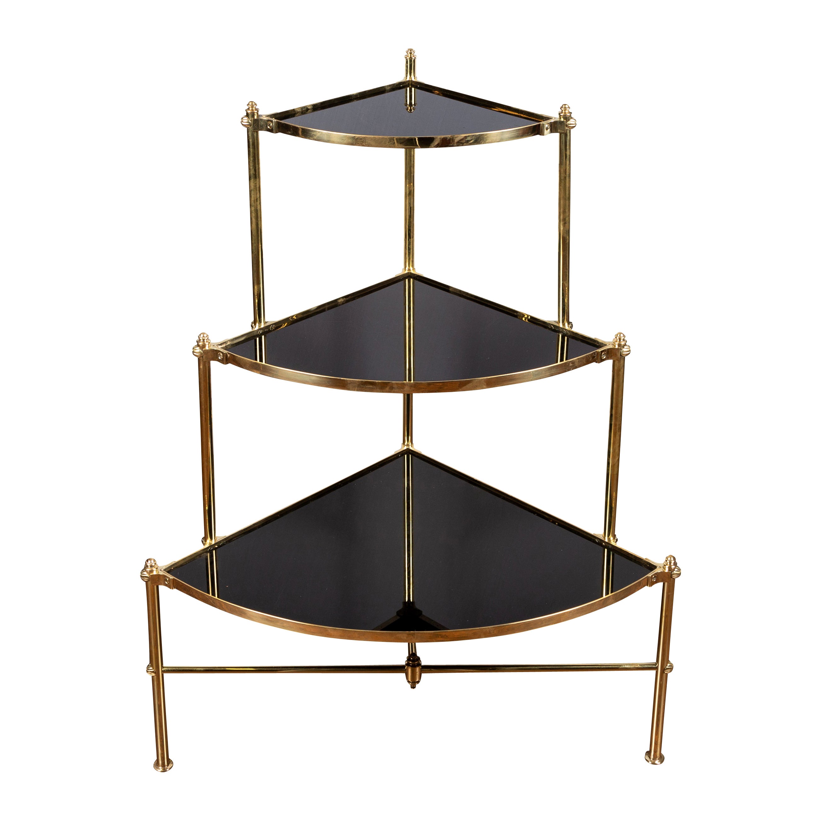 Black Metal Etagere with Graduated Shelves at 1stDibs