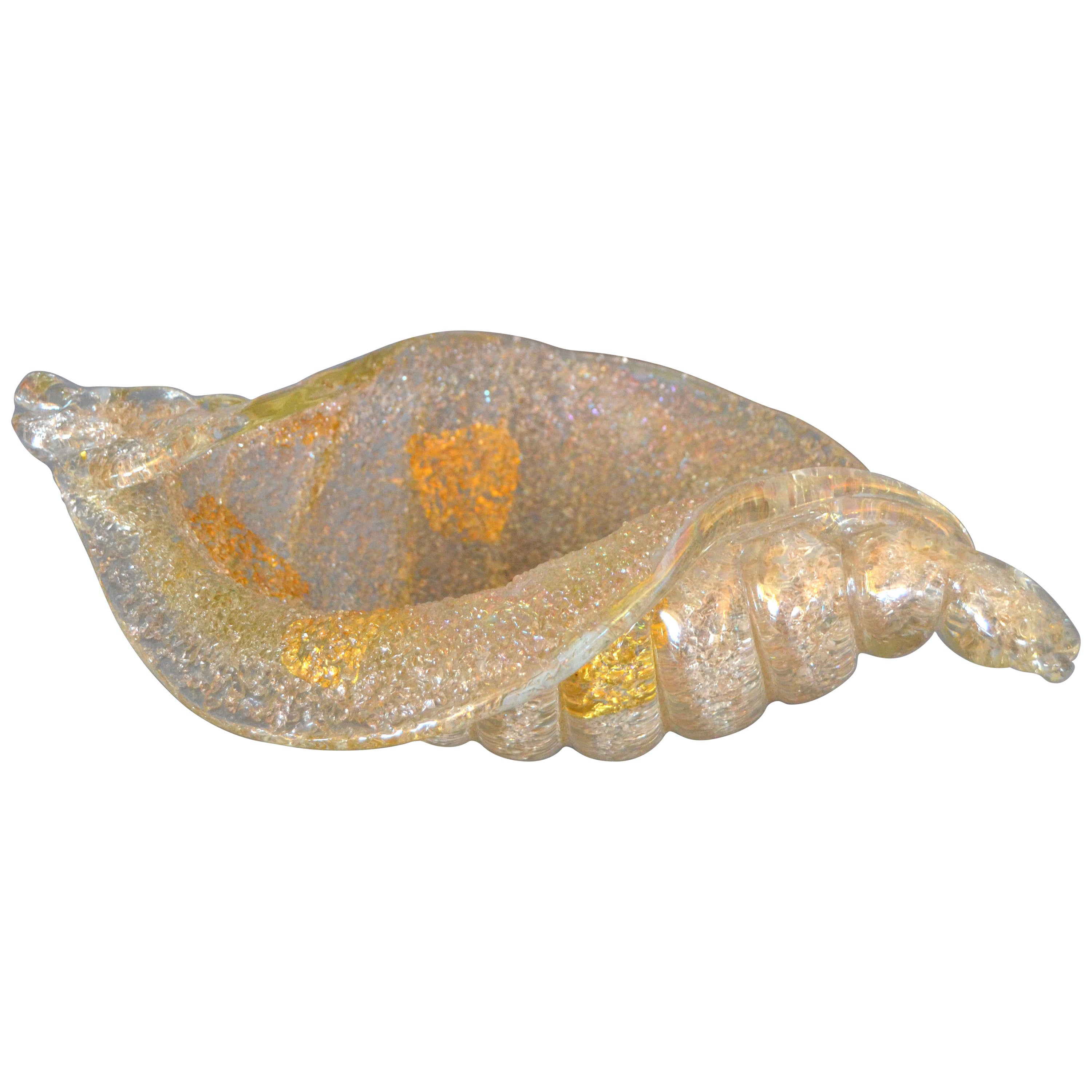 Large Smoked Glass Clam Shell Centerpiece For Sale at 1stDibs
