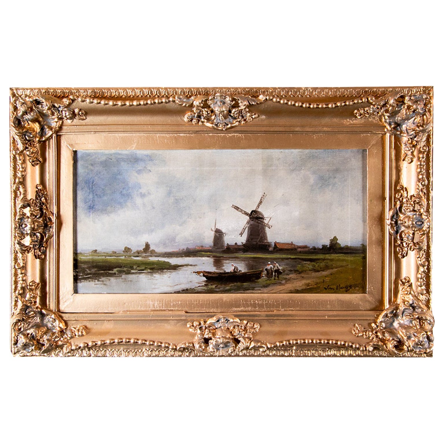 19th Century Old English Landscape Oil Painting at 1stDibs