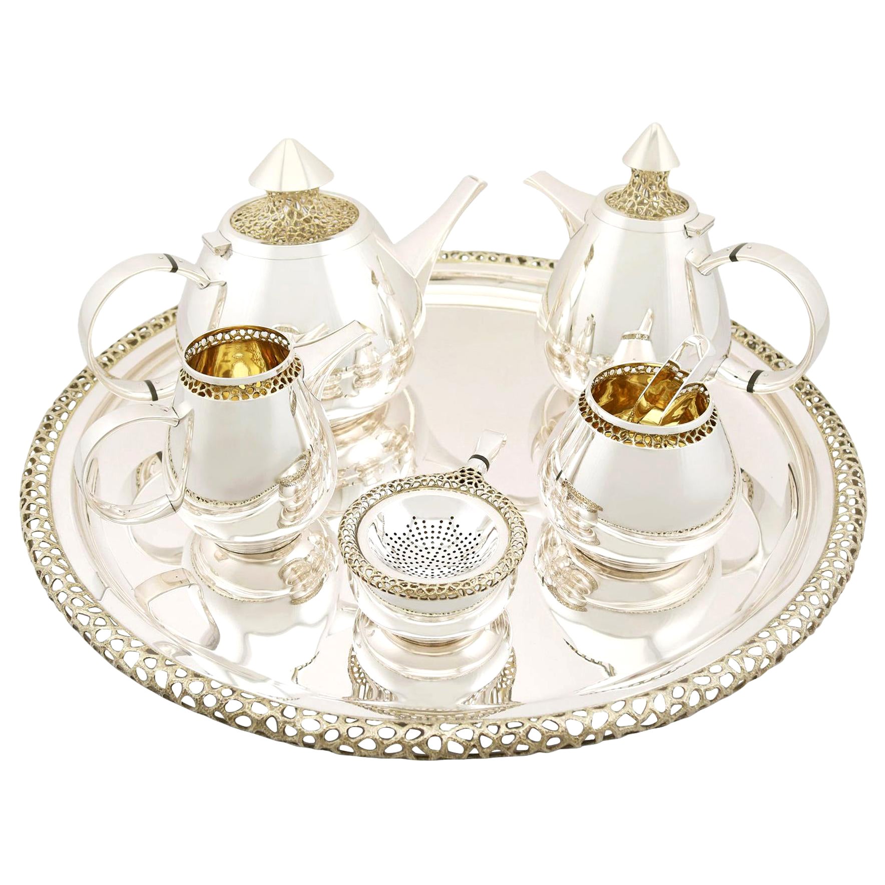American Sterling Silver Six Piece Tea and Coffee Service Queen Anne ...