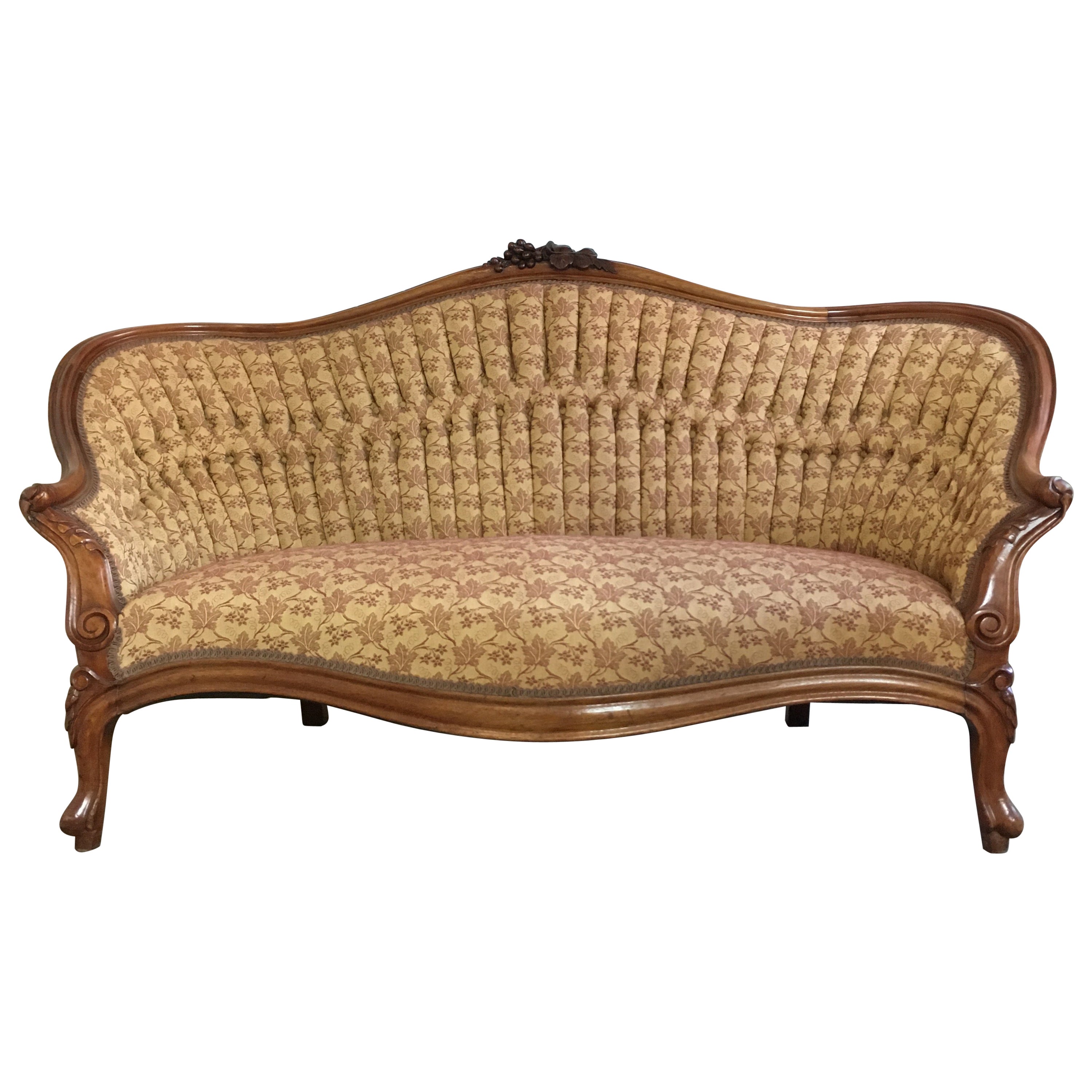 French Walnut Louis XIV Sofa, circa 1890 For Sale at 1stDibs