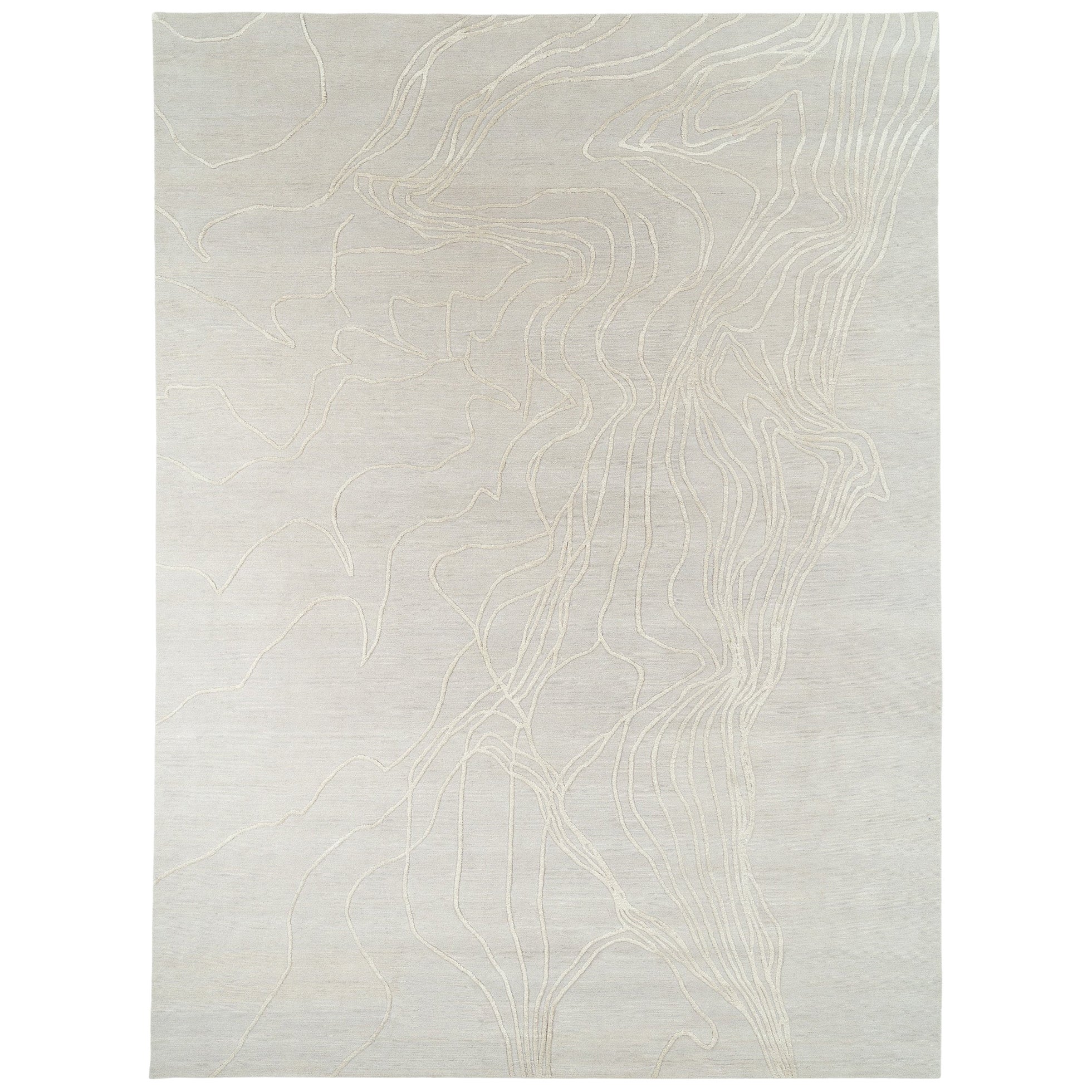 Cream Silk and Wool Area Rug 'Aquarium' Design by Joseph Carini at 1stDibs