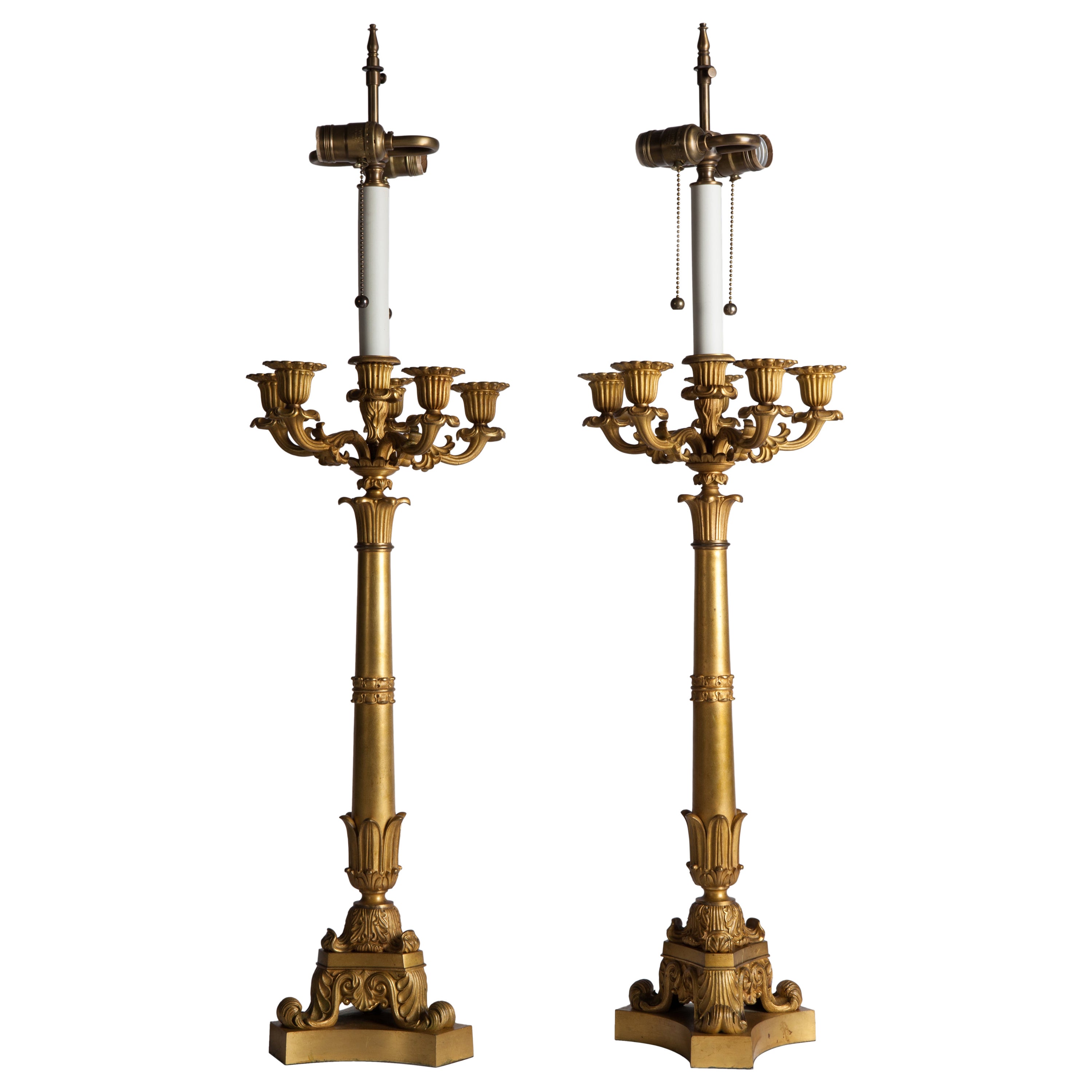 Egyptian Style Ebonized Figural Table Lamps For Sale at 1stDibs