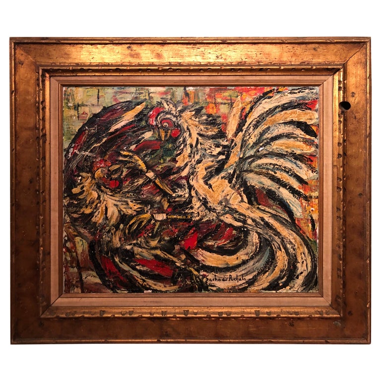 Peinture abstraite de Cockfight de Sascha de Puchala En vente sur 1stDibs