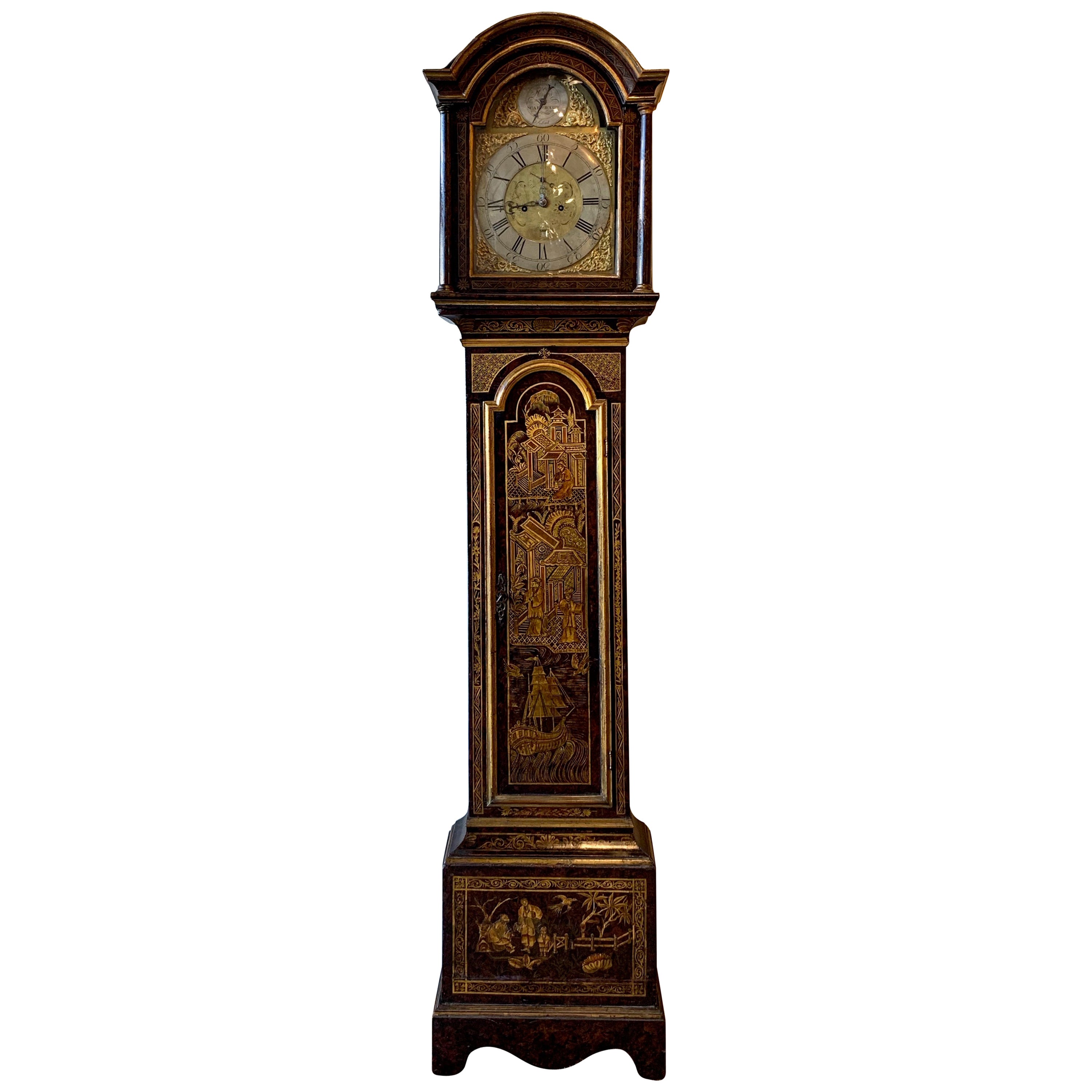 18thCentury English Queen Anne style Chinoiserie Case Clock, Sam ...