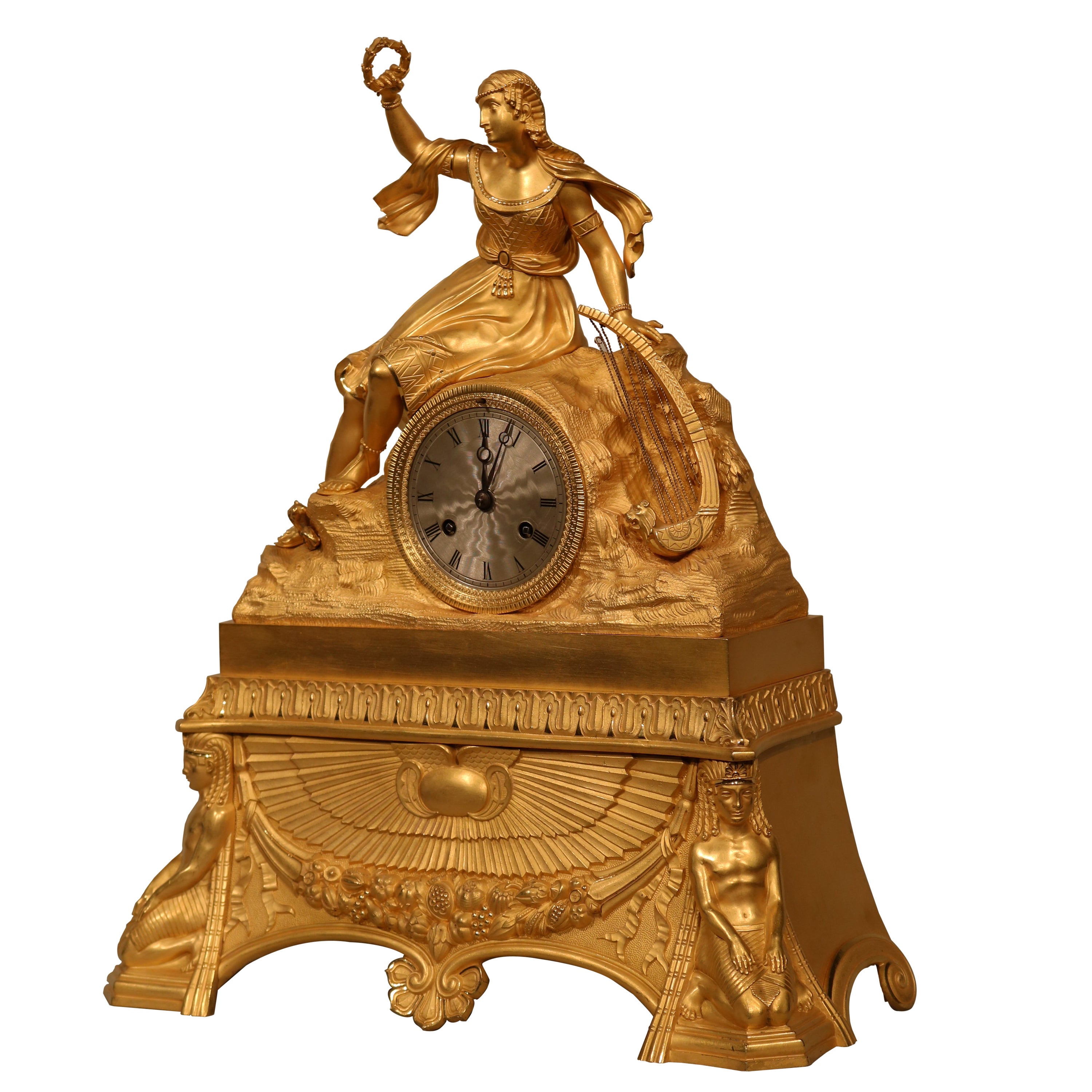 Bronze and Porphyry Clock by Julien Le Roy, 19th Century For Sale at ...