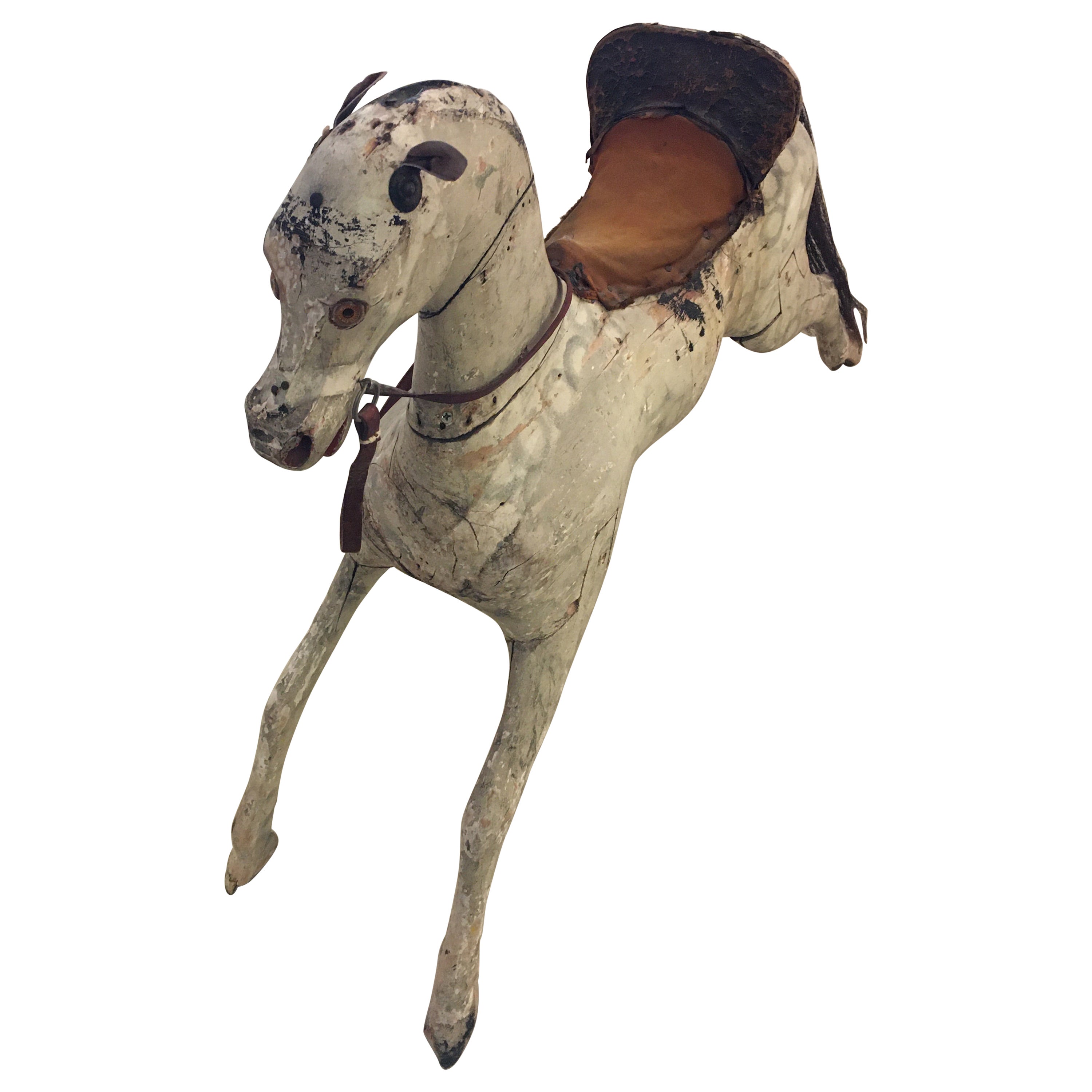 Folk Art Rocking Horse with Fox and Hound by Trevor Wiffen at 1stDibs