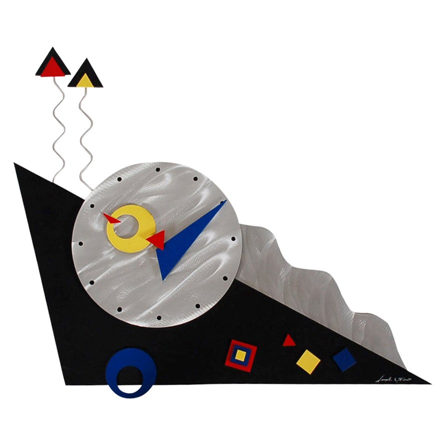1980s Postmodern Empire Art Products Wall Clock at 1stDibs