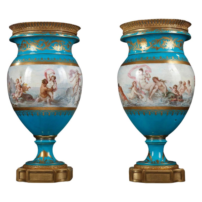 Pair of "Sèvres" "Neptune and Venus Porcelain" Vases, France, Circa ...
