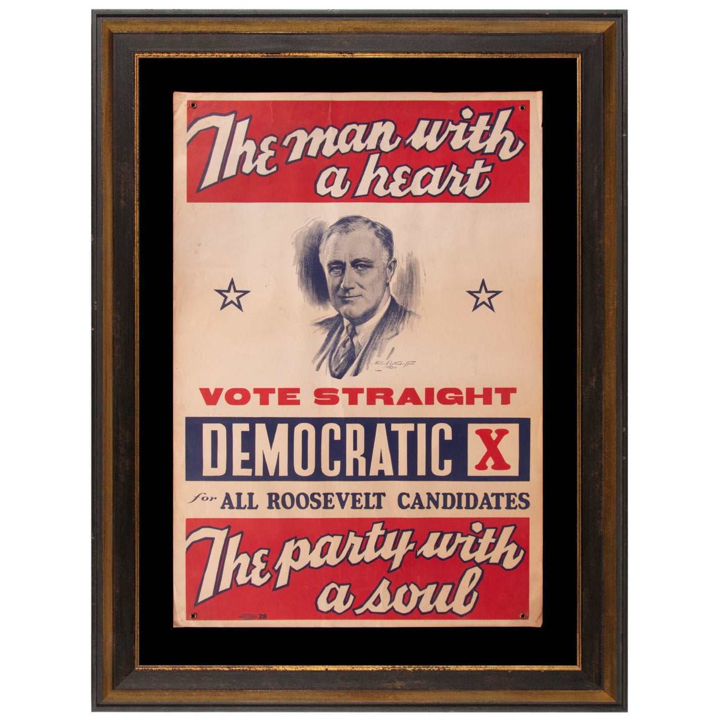 Franklin D. Roosevelt Campaign Tire Cover with a Terrific Slogan at 1stDibs