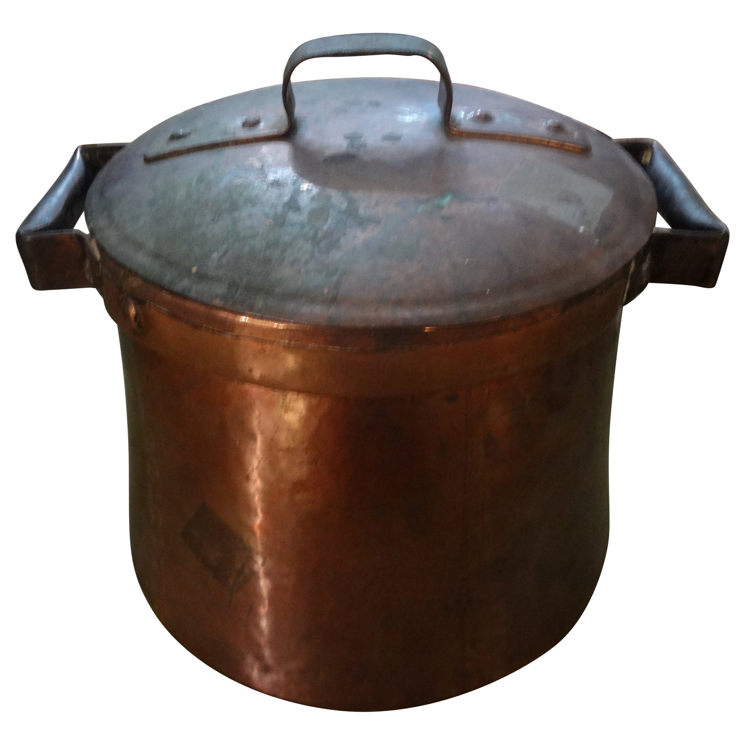 Antique Italian Copper Pot With Handles Hand Forged With Beautiful ...