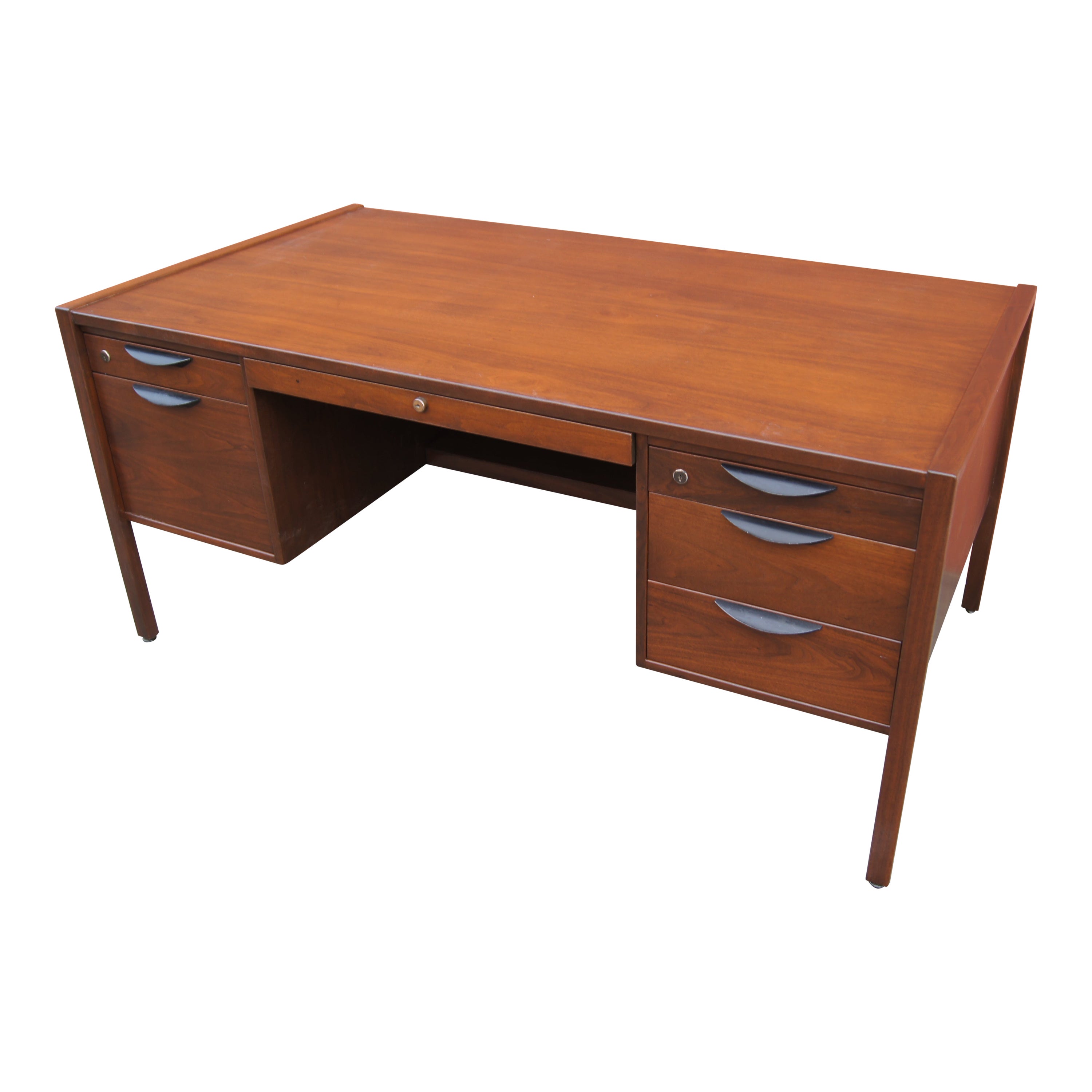Iconic 1950s Mid-Century Modern Walnut Executive Desk by Leopold Desk ...