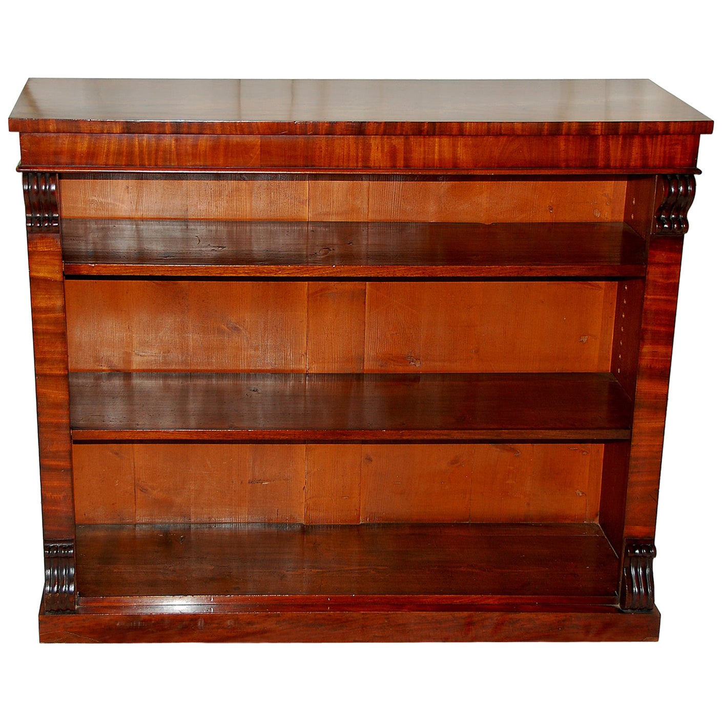 Lovely Walnut and Mahogany Marquetry Inlaid Double Bank Bookcase ...