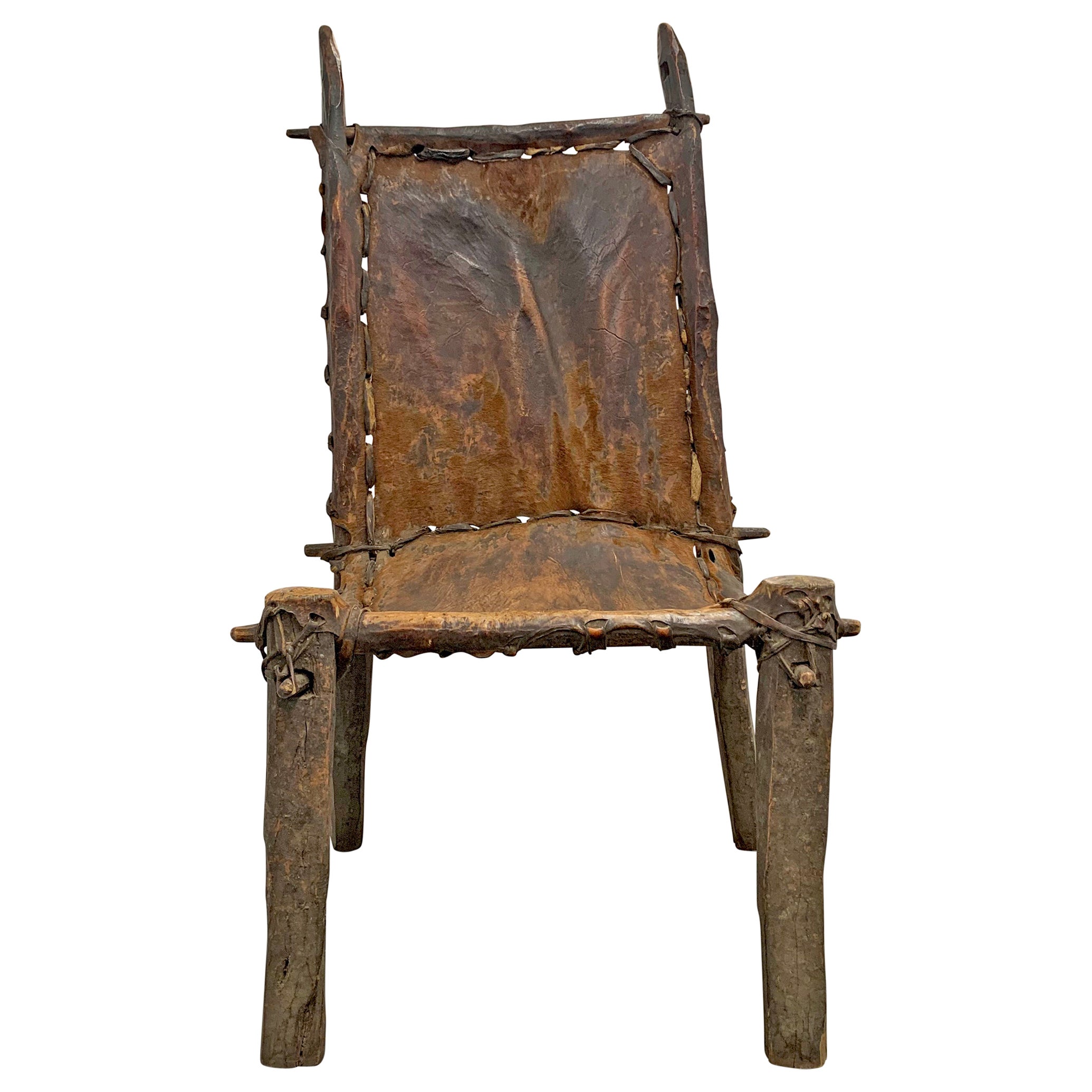 African Chieftain Chair from Gurage Tribe in Ethiopia, circa Early 1900 ...