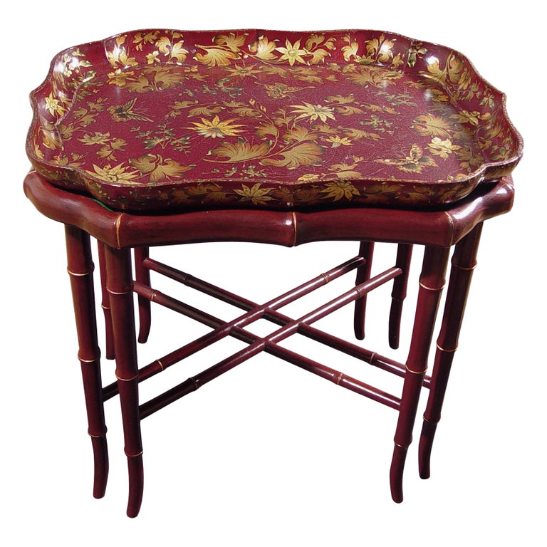 Henry Clay Papier Mâché Lacquered Tray and Base For Sale at 1stDibs