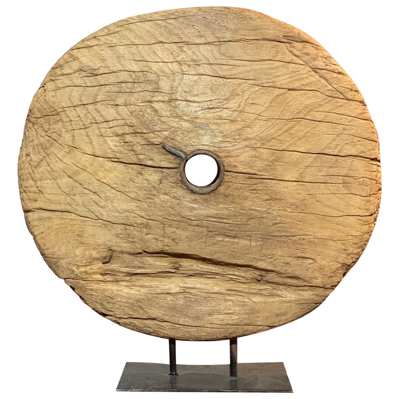 Ancient Wood Forged Iron Wagon Wheel at 1stDibs