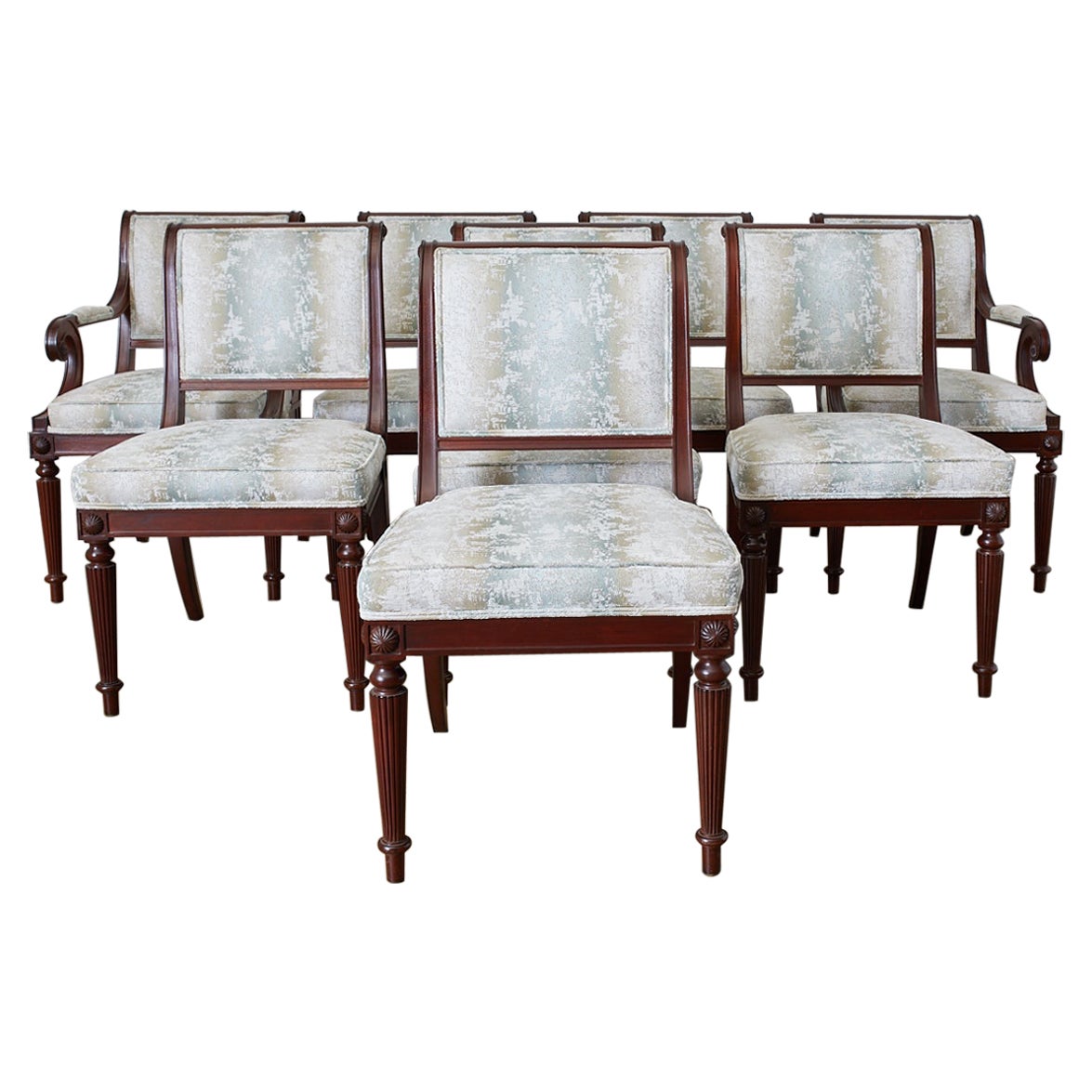 1970s English Harrod's Bamboo Oriental Style Eight Chair and Table ...