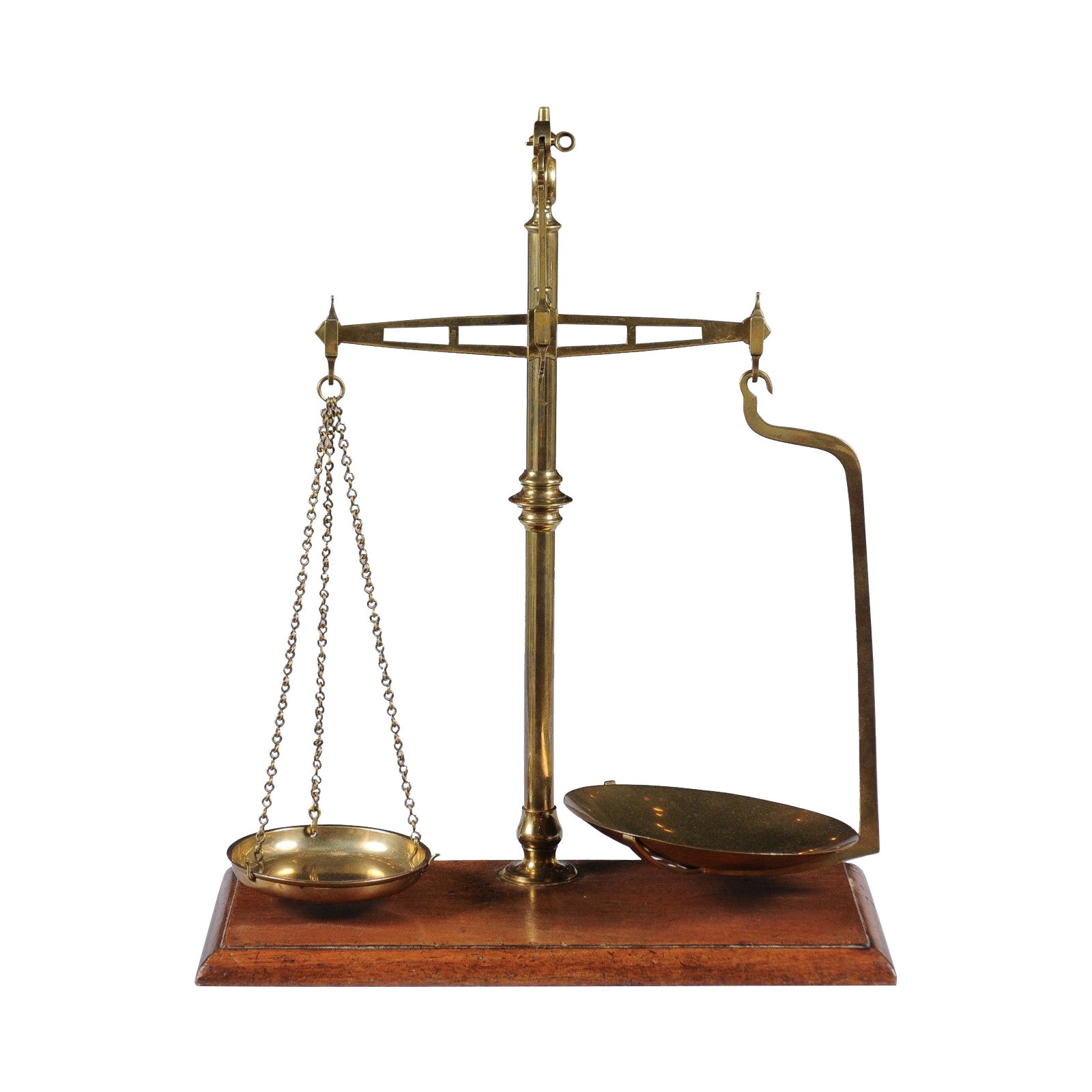 Brass Merchants Scale on Mahogany Base with Weights, English, 19th ...