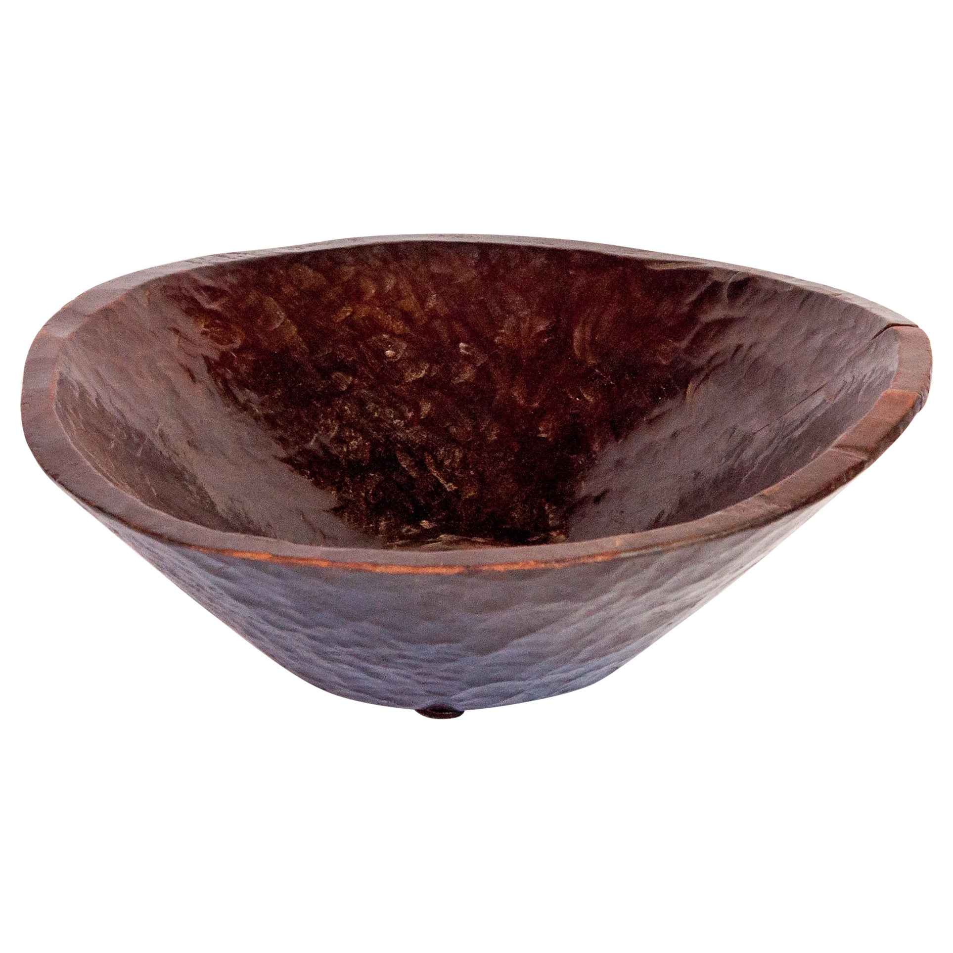 Rustic Handhewn Wooden Bowl, Java, Mid-20th Century at 1stDibs