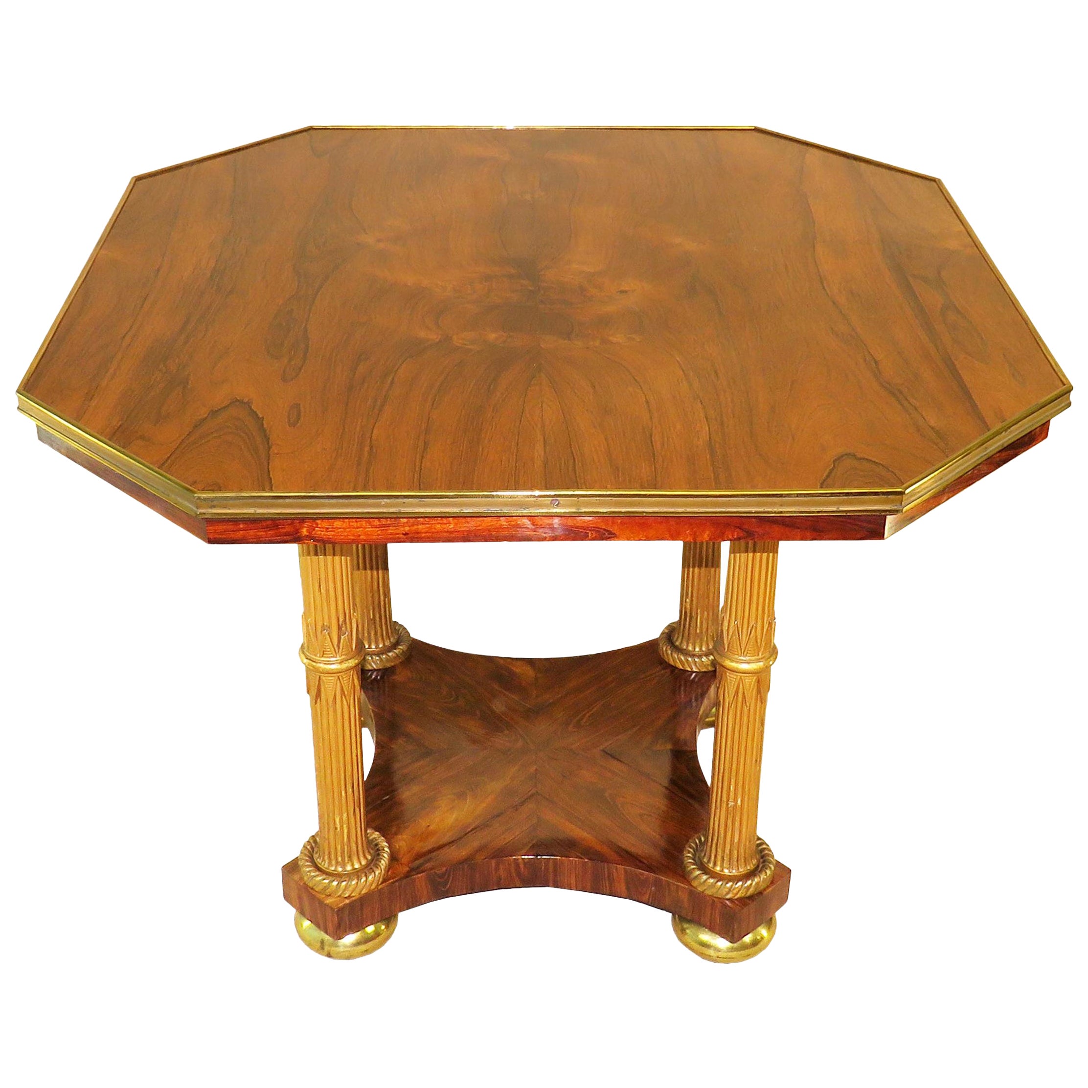 Italian Mahogany and Parcel-Gilt Centre Table For Sale at 1stDibs