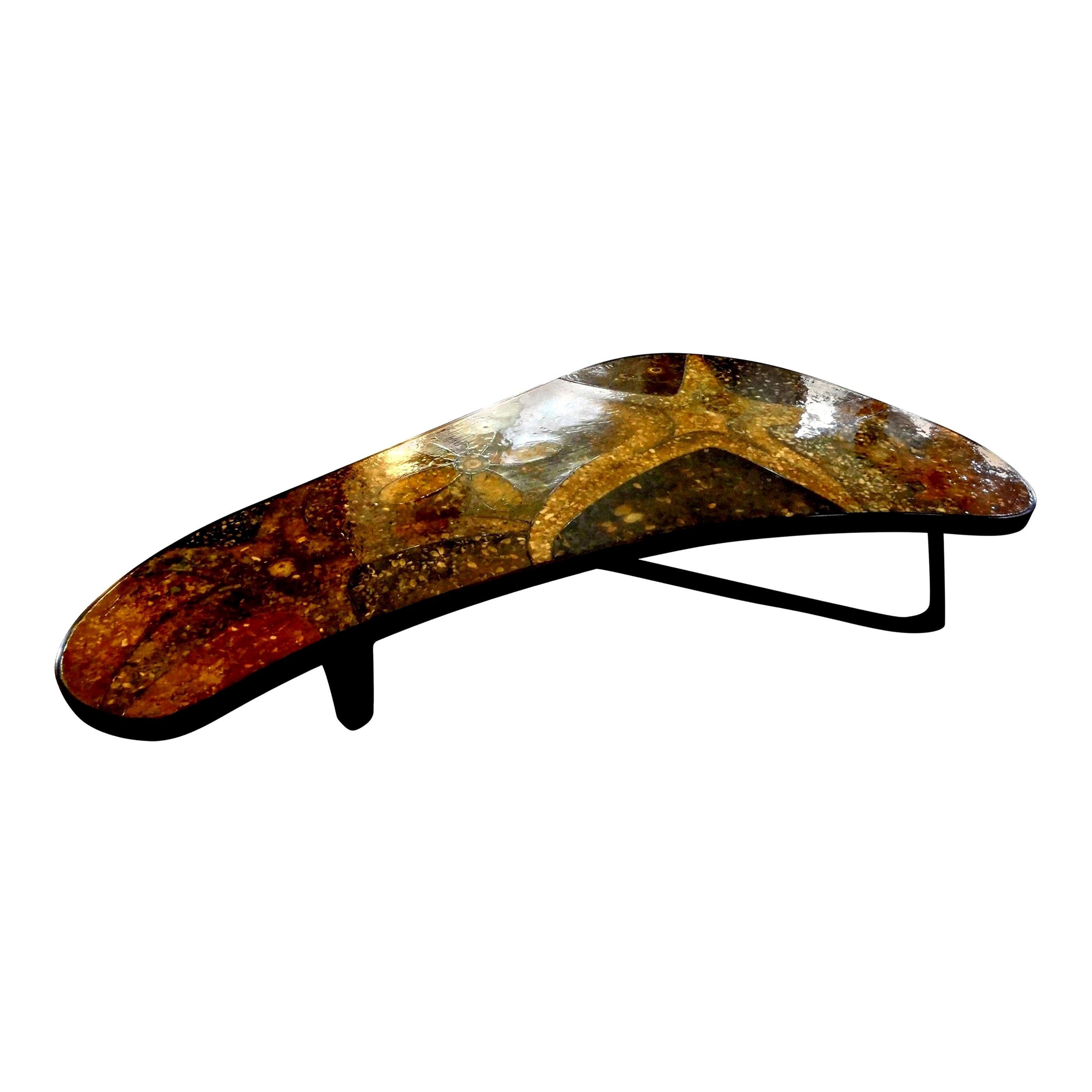 Incredible Mid-Century Acrylic and Abalone Shell Coffee Table at 1stDibs